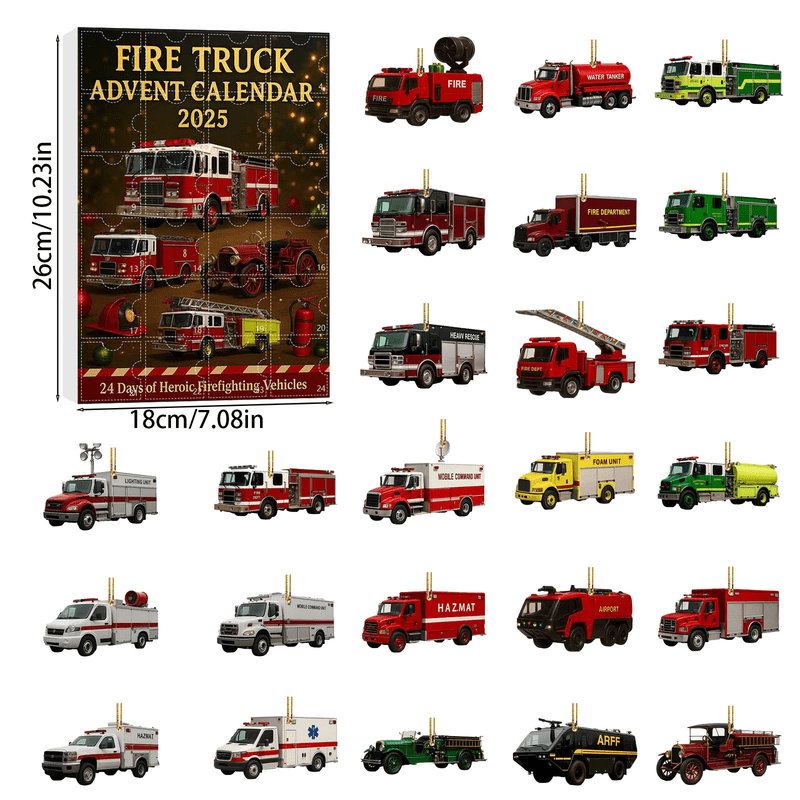 Fire Truck Firefighter Lover Advent Calendar 2025 2026 Christmas ...