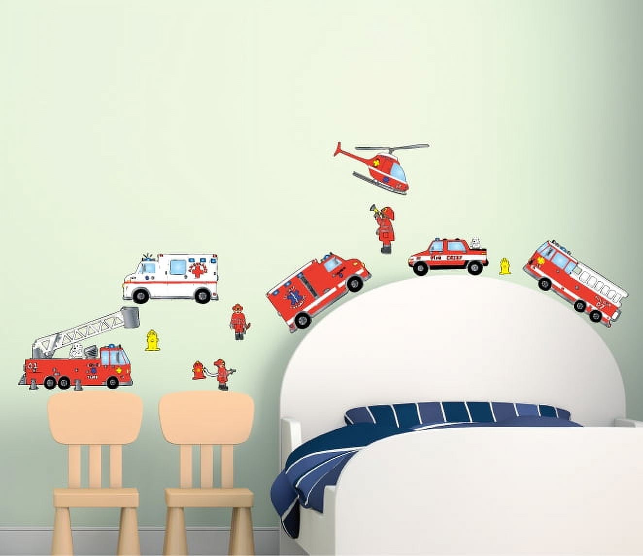 Fire Truck Firefighter Wall Sticker Decals Firetruck Wall Decor ...