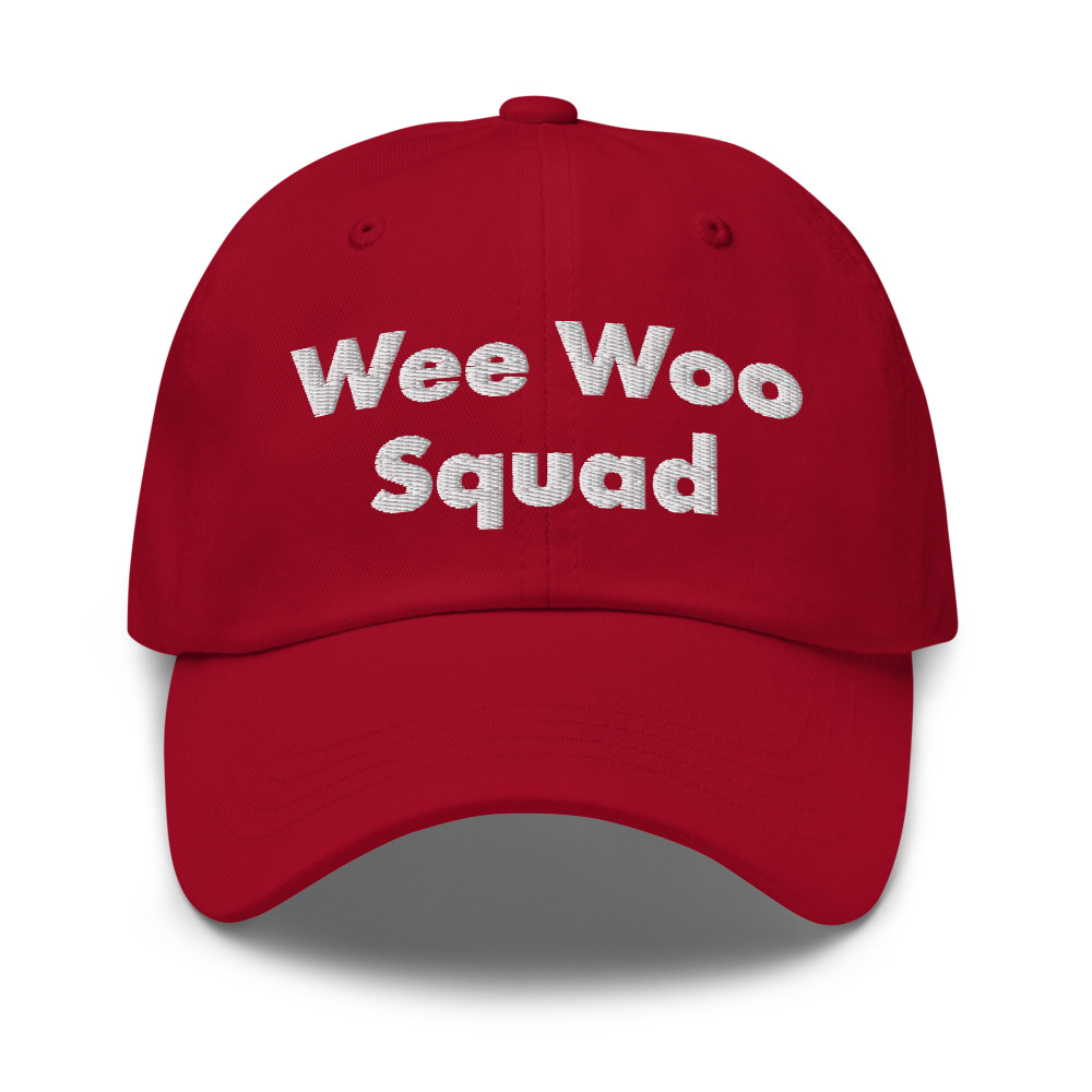 Fire Truck Fireman Embroidered Dad Hat, Wee Woo Squad Firefighter ...
