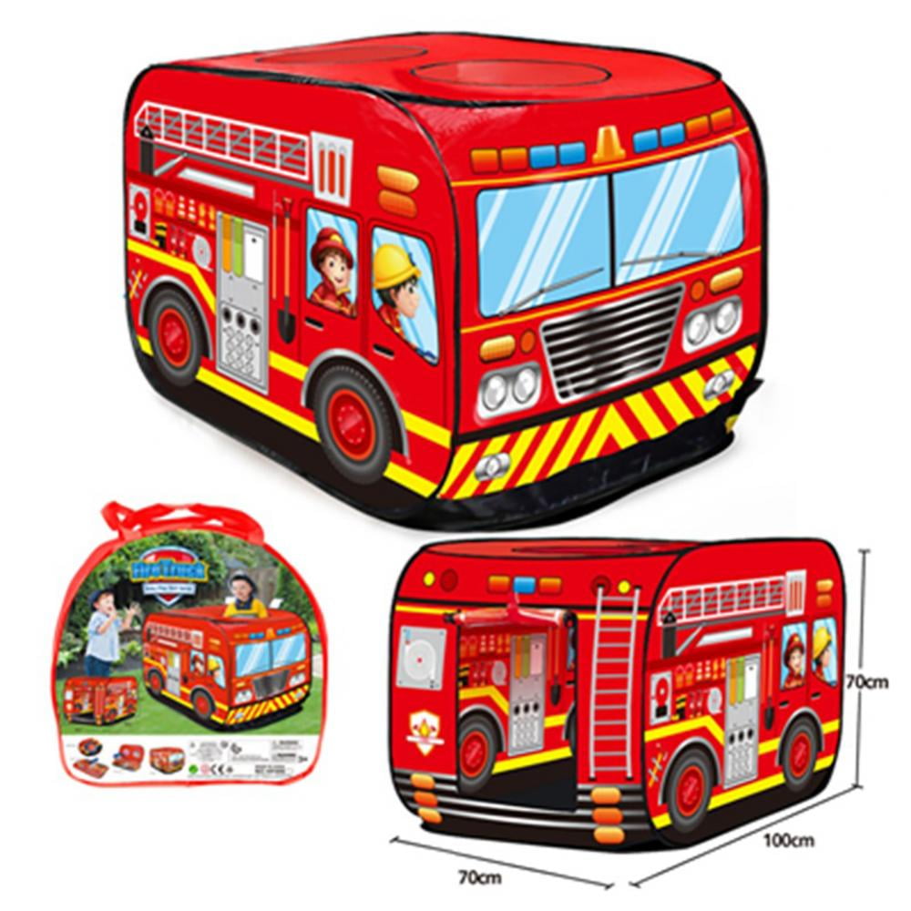 Fire Truck Play Tent for Kids. Pop Up Kids Play Tent Indoor Playhouse ...