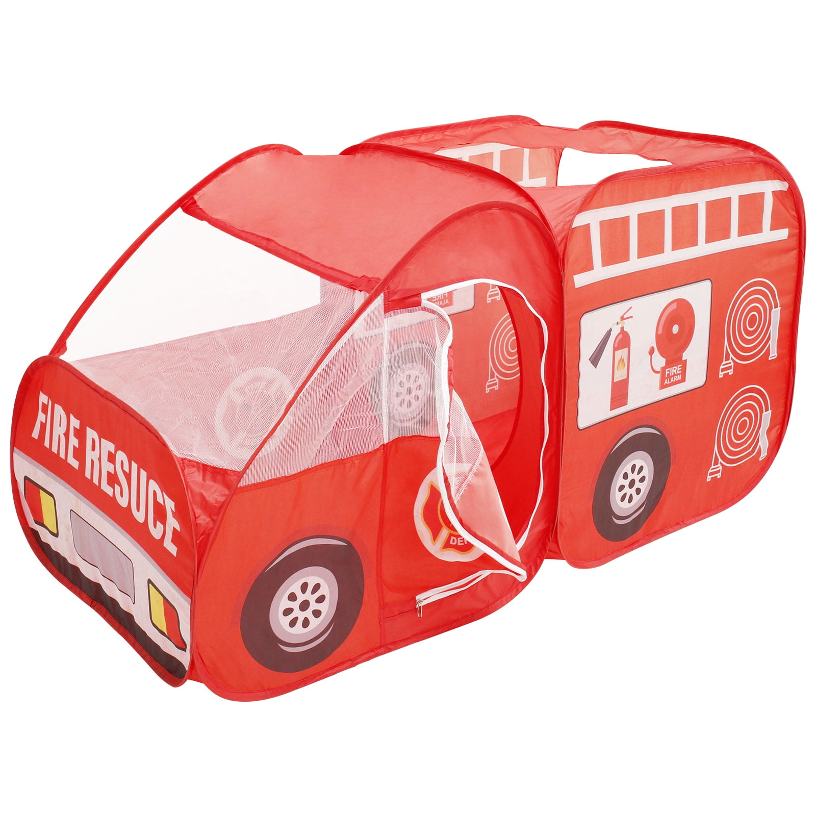 Fire Truck Play Tent with Storage Bag Foldable Pop Up Play Tent Portable Kids Play Tent Vehicle ...
