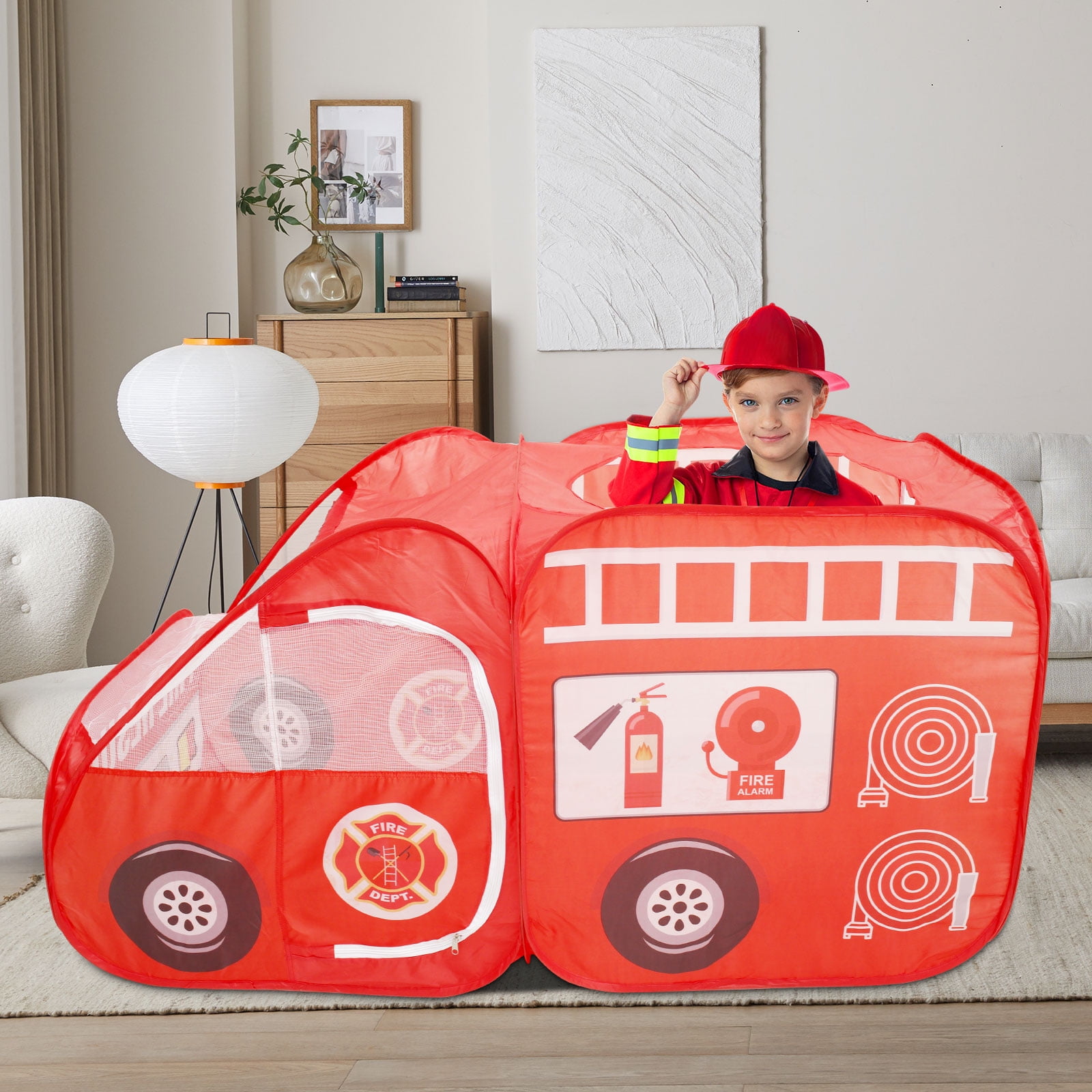 Fire Truck Play Tent with Storage Bag Ultimate Firefighter Fun! - Kids Pop Up Play Tent - Fire ...