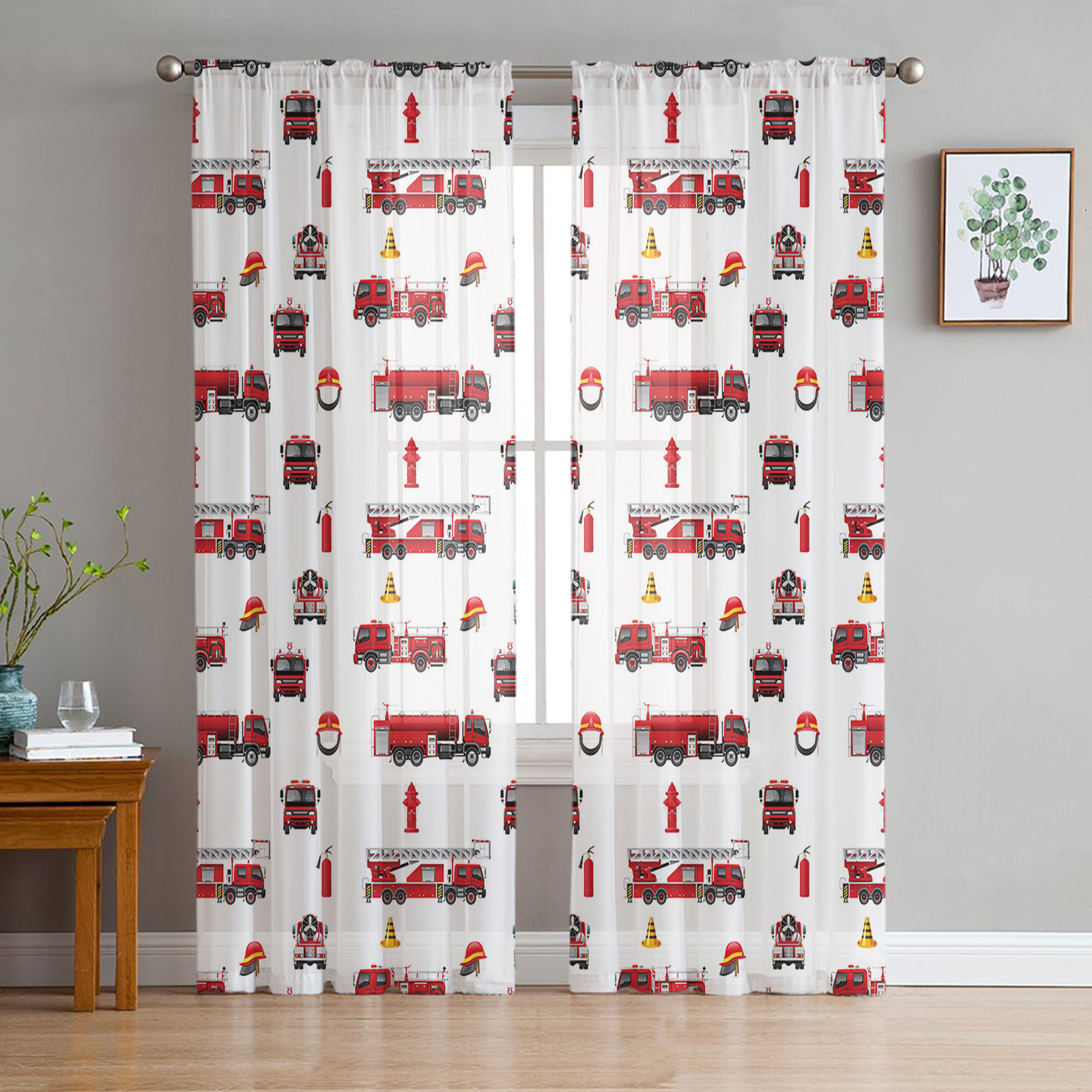 Fire Truck Texture Texture Tulle In Sheer Curtains For Living Room ...