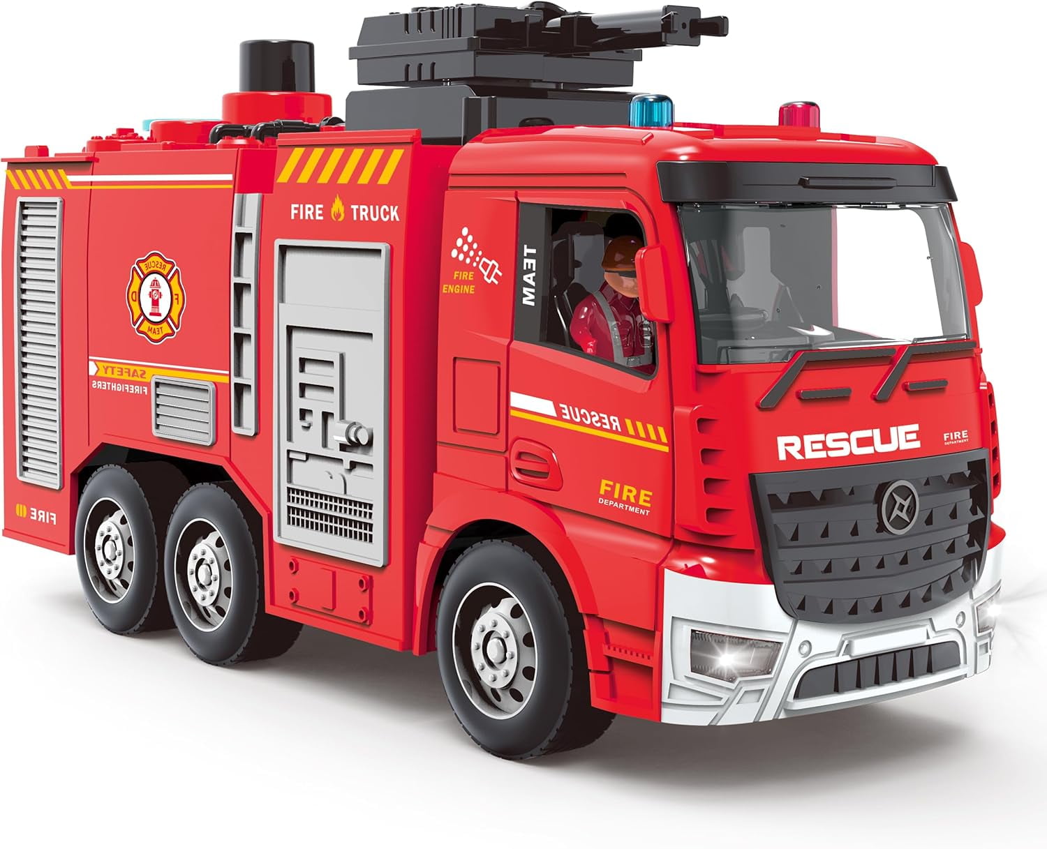 Fire Truck Toy for Boys - RC Fire Toy with Manual Pressing Water Spray ...