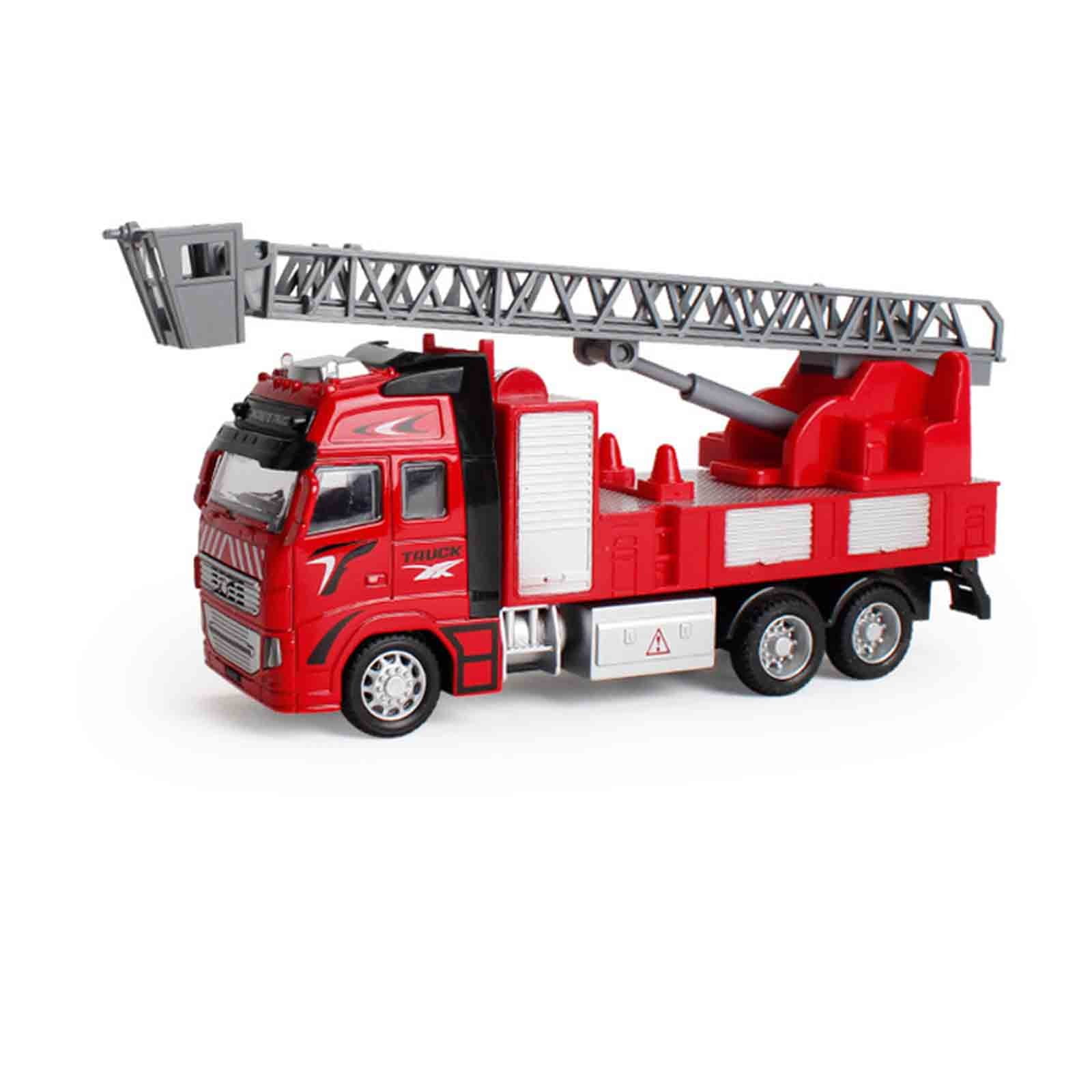 Fire Truck Toy with Flashing Lights & Siren Sounds for Kids, Extendable ...