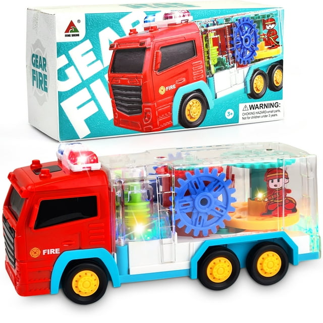 Fire Truck Toy Light Up Transparent With Real Fire Truck Sound 8 ...