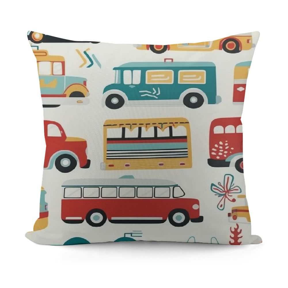 Fire Truck White Pillow Covers for Home Sofa Bed Couch Police Car Throw ...