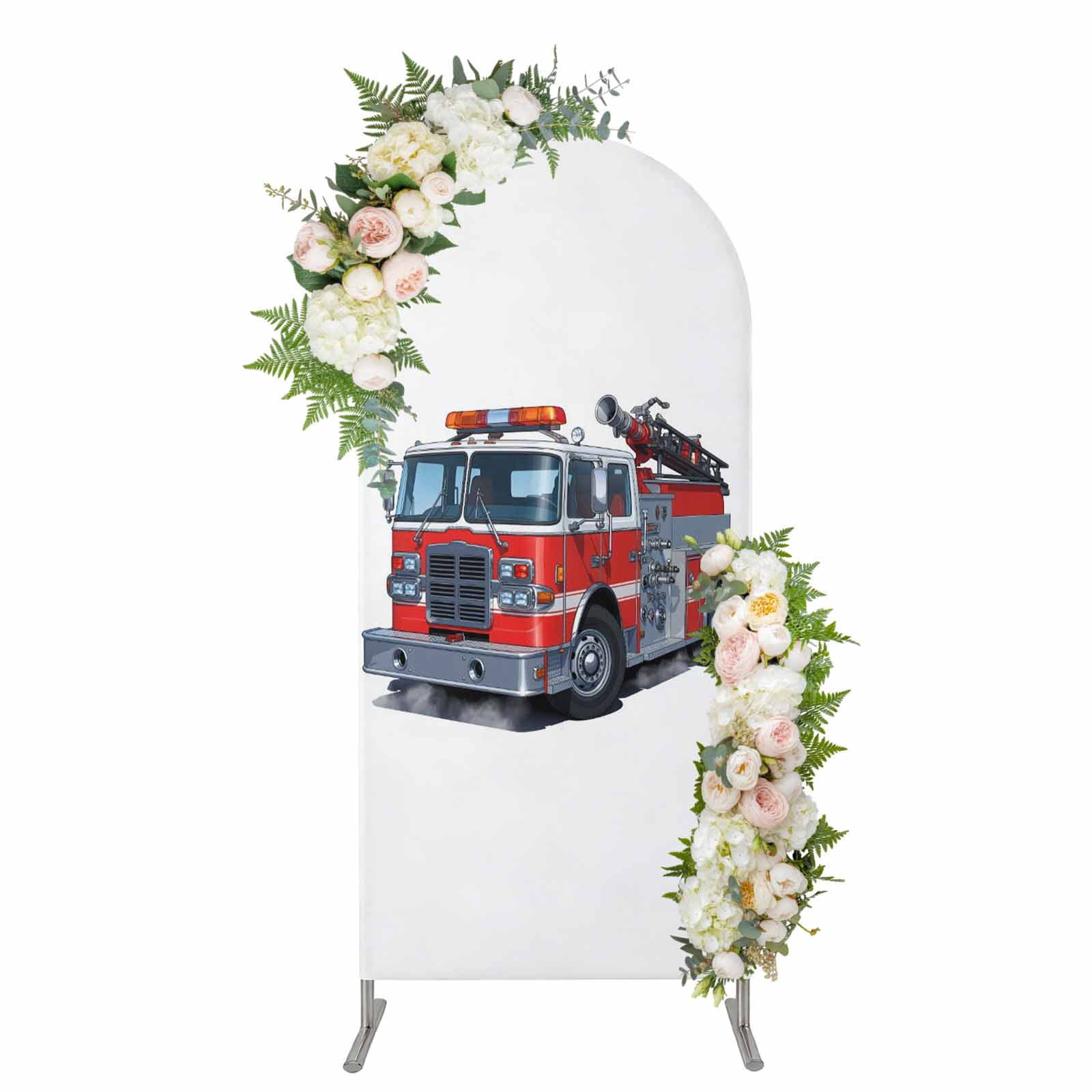 Fire Trucks Arch Backdrop Cover, Spandex Fitted Wedding Arch Cover ...