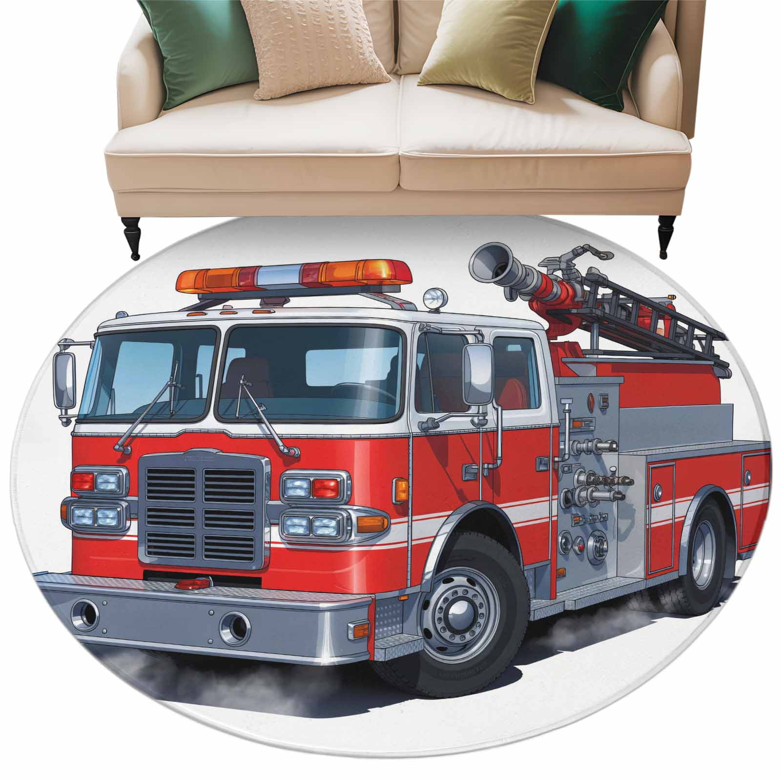 Fire Trucks Large Area Rugs for Bedroom Living Room, Soft Non Slip ...