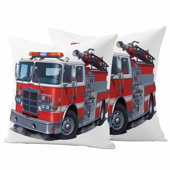 Fire Trucks Outdoor Pillow Covers 16"x16" Set of 2, Waterproof Throw ...