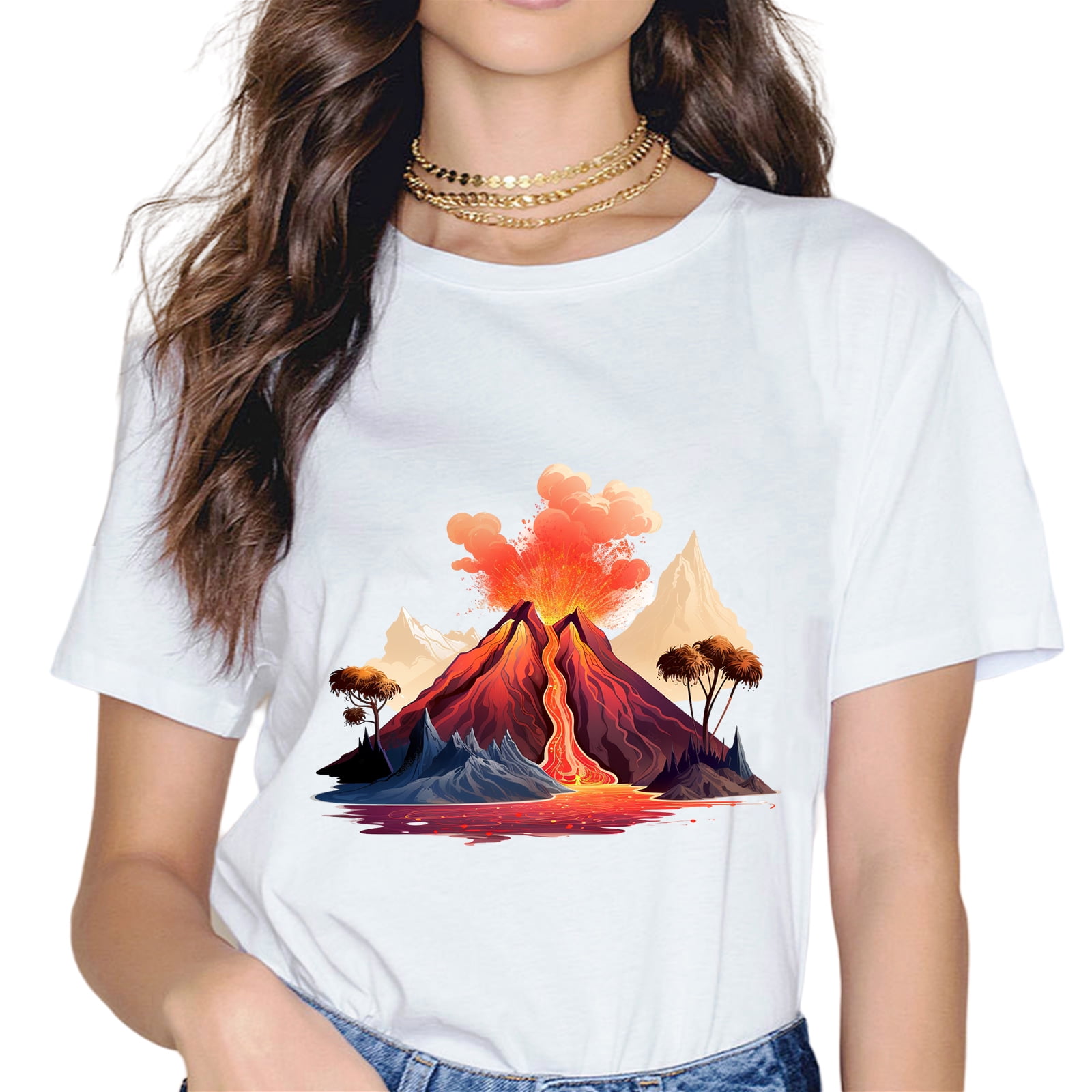 Fire Volcanoes Graphic Volcano Lover Geology T-Shirt - Walmart.com