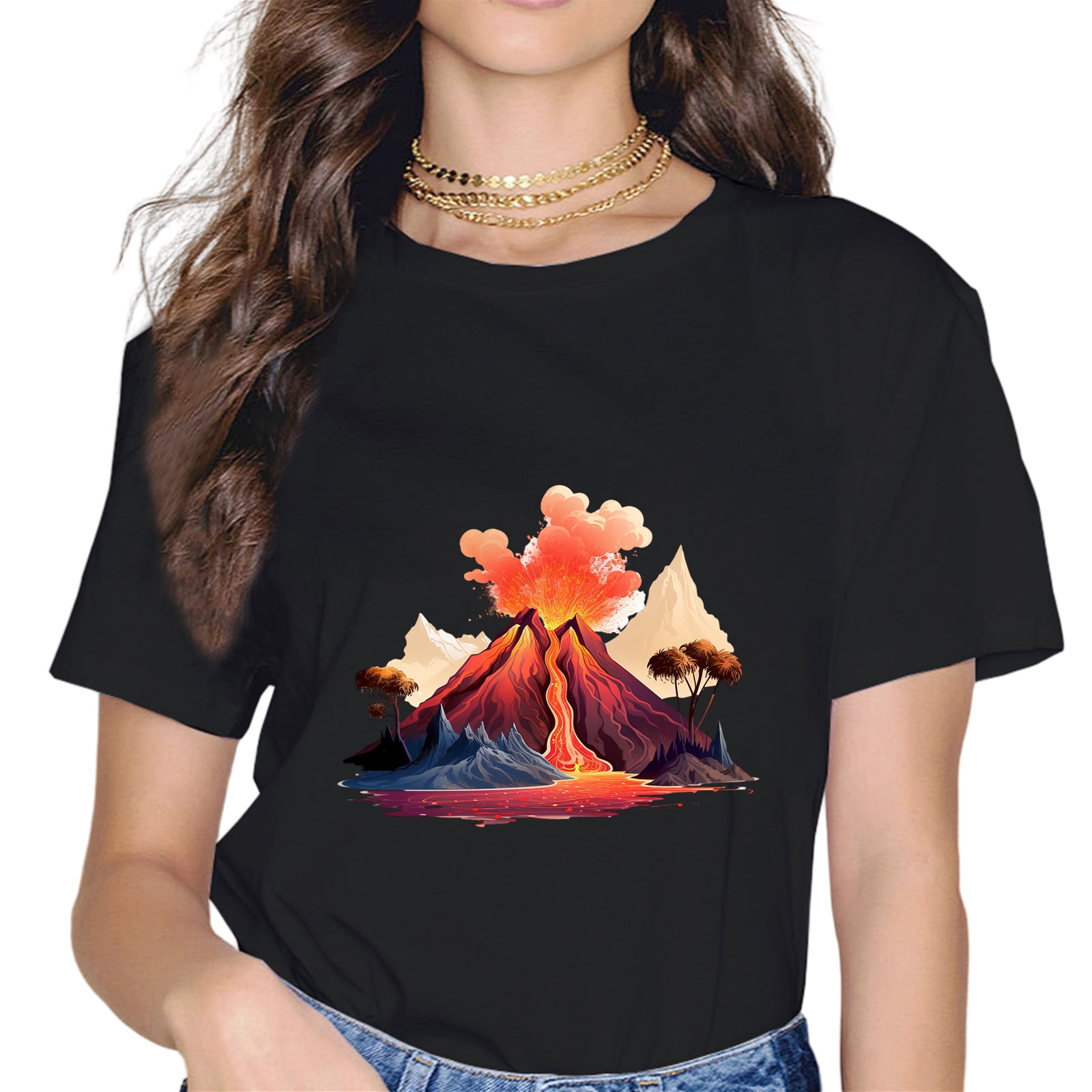 Fire Volcanoes Graphic Volcano Lover Geology T-Shirt - Walmart.com