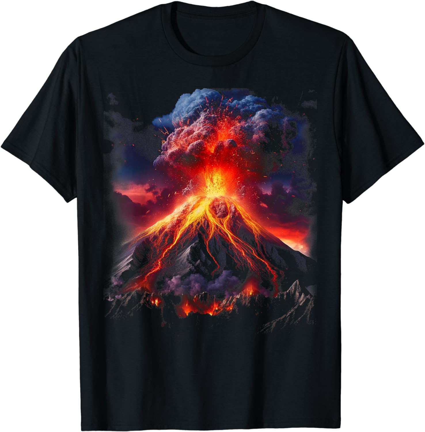 Fire Volcanoes , Volcano Lover Geology Erupting Volcano T-Shirt ...