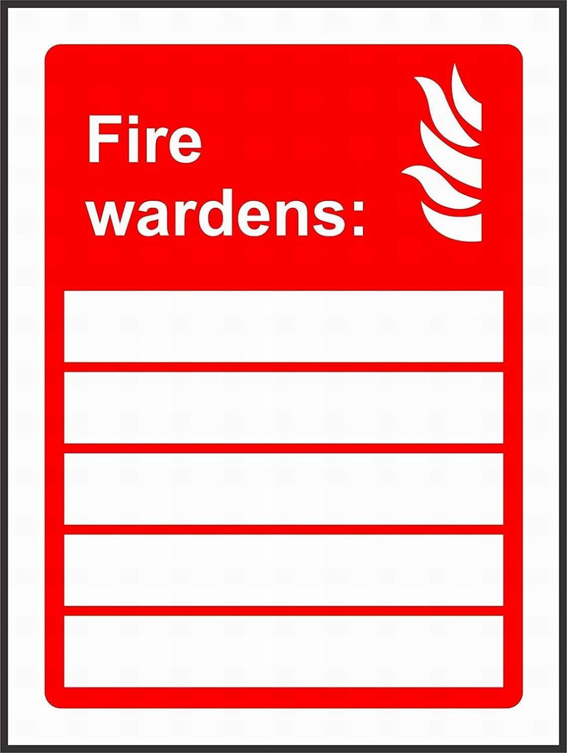 Fire Warden Sign Safety Sign Danger Warning Notice Tin Sign 8x12 ...