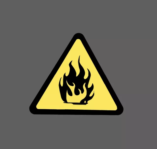 Fire Warning Sticker Flammable Waterproof Sticker Phone Decal Water ...