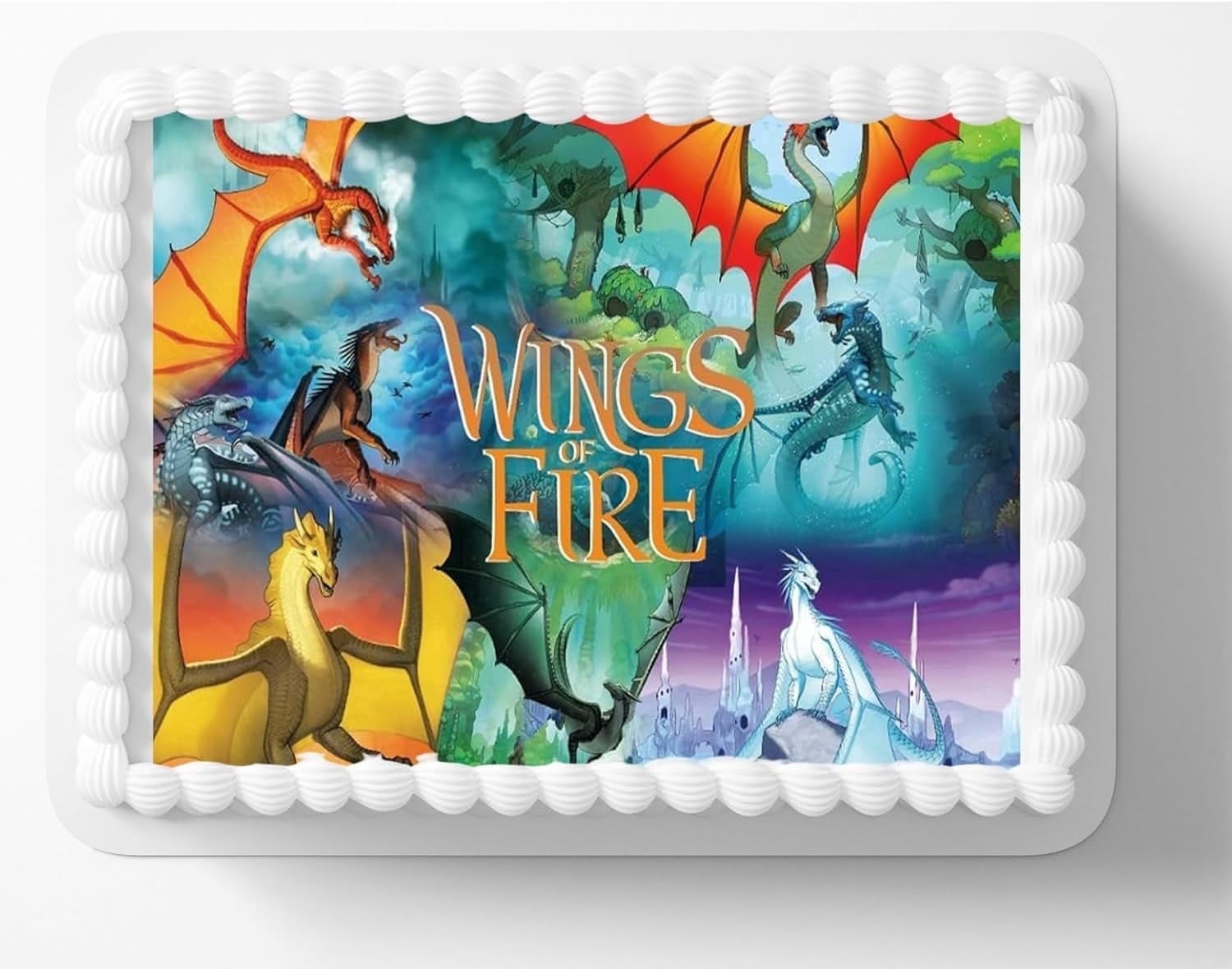 Fire Wings Dragons Mystical Birthday Edible Icing Image Cake Topper, by ...