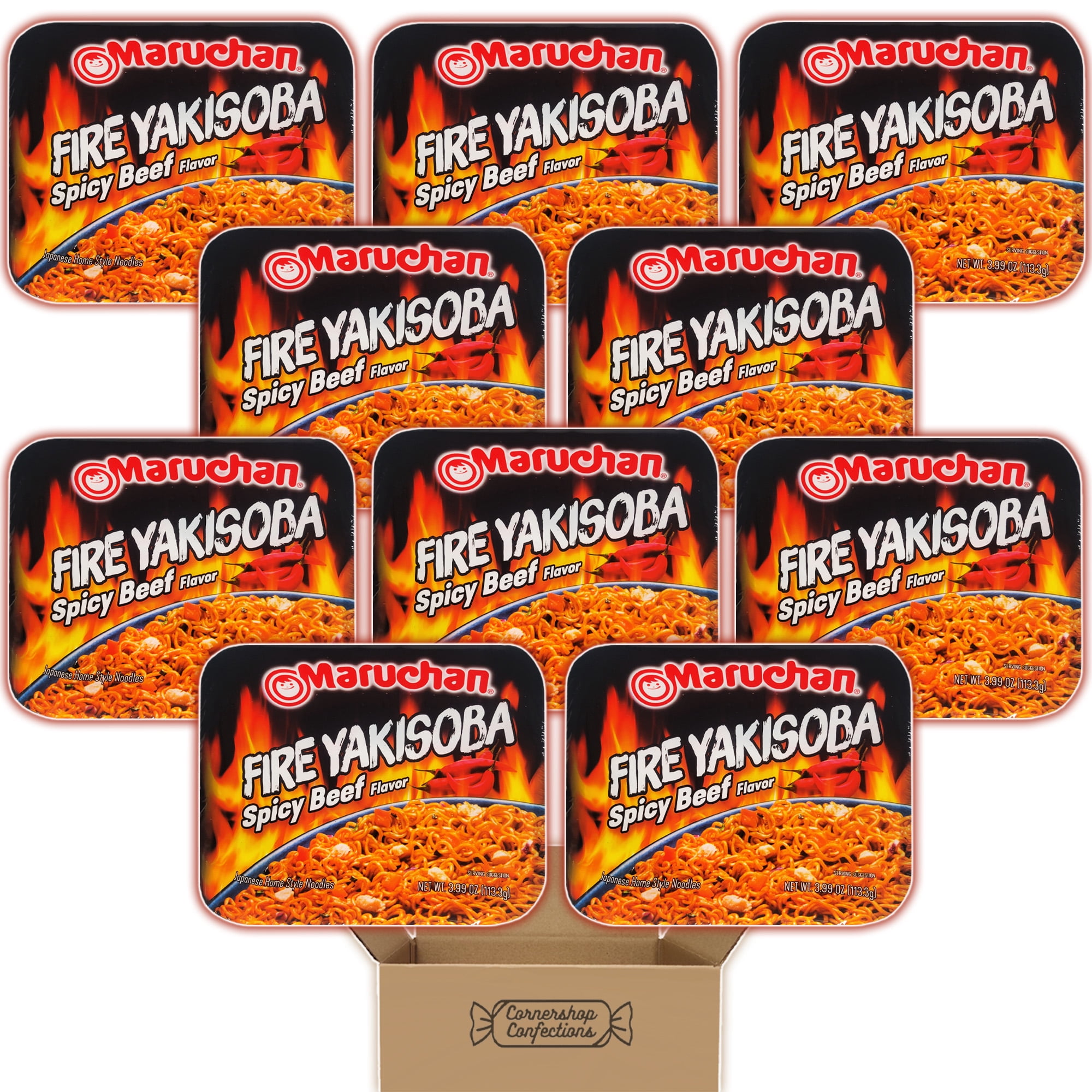 Fire Yakisoba Noodle Spicy Beef Flavor - 10 Tray Bulk Pack - Each Tray ...