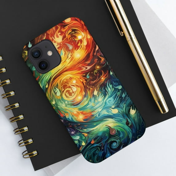 Fire and Ice Abstract Art Cute Protective Tough Phone Case for iPhone ...
