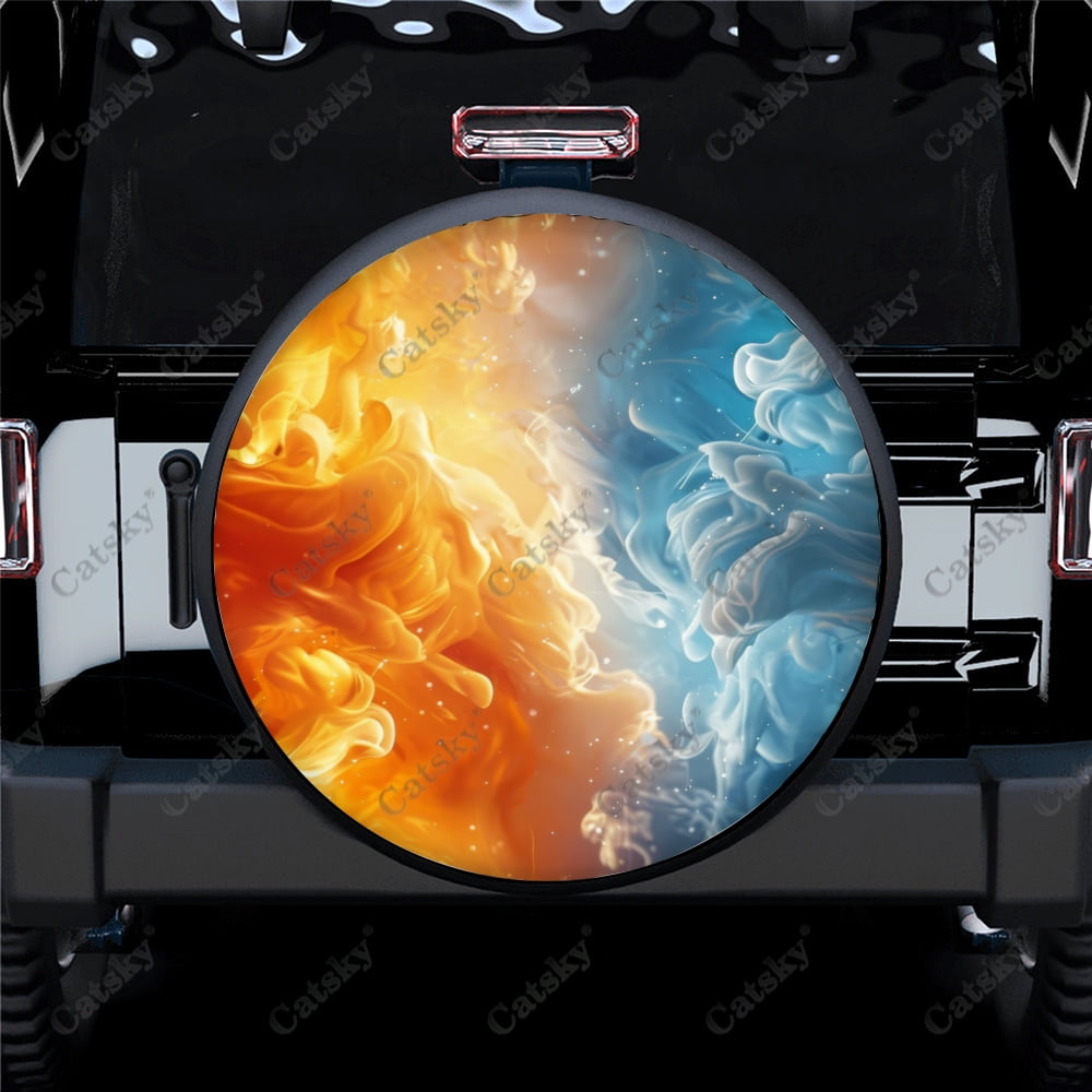 Fire and Ice Design Polyester Universal Spare Wheel Tire Cover Custom ...