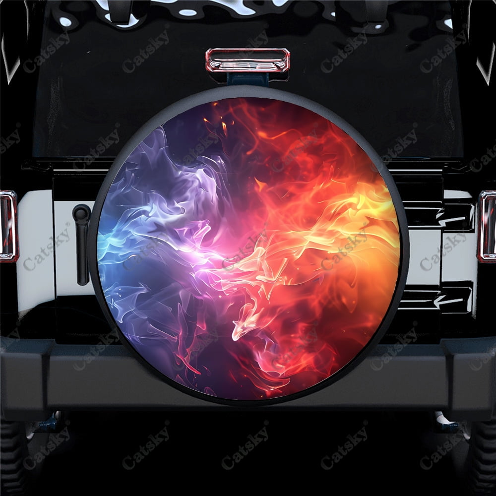 Fire and Ice Design Polyester Universal Spare Wheel Tire Cover Custom ...