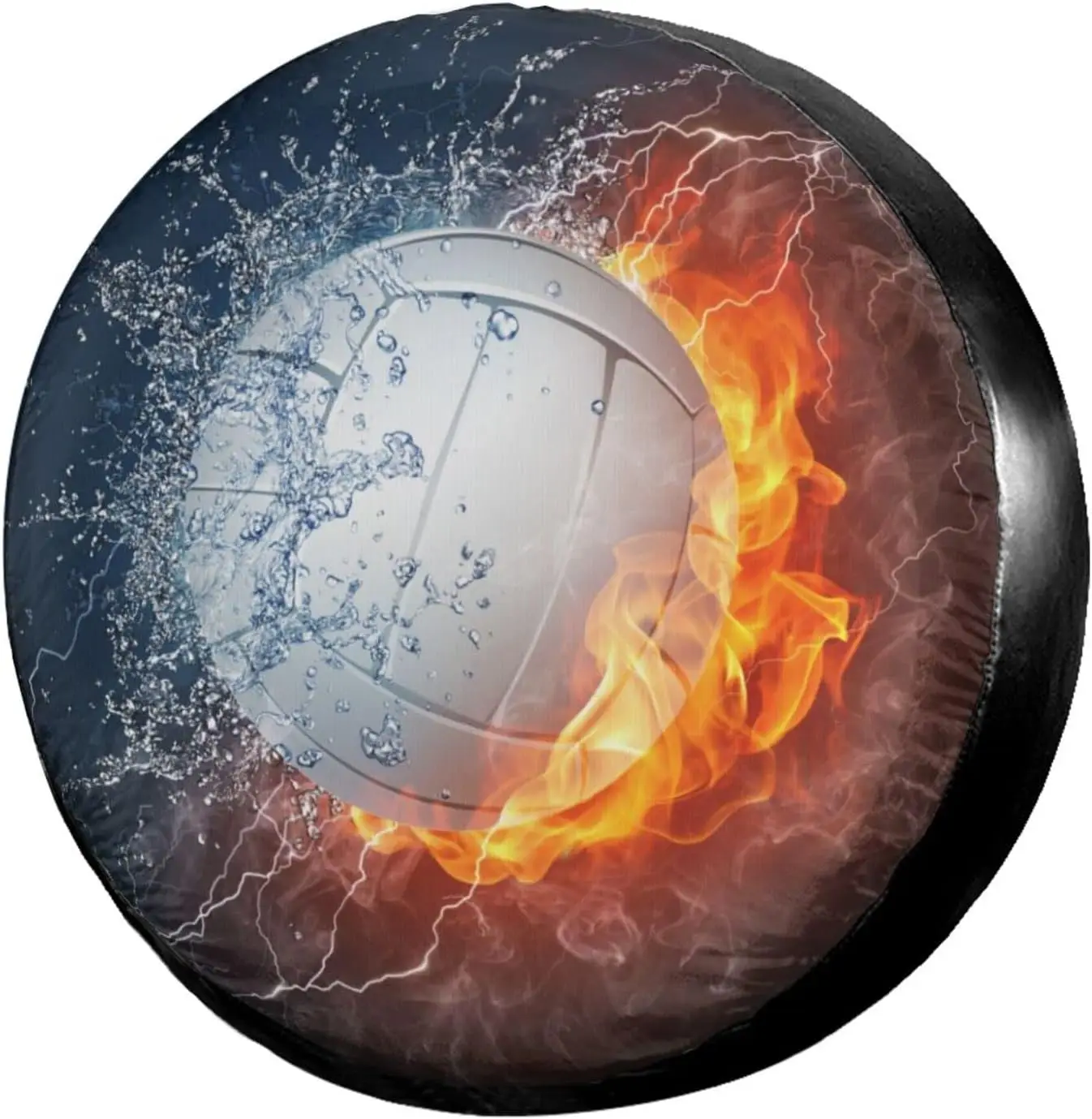Fire and Water Volleyball Ball Spare Tire Cover Dust-Proof Wheel Tire ...