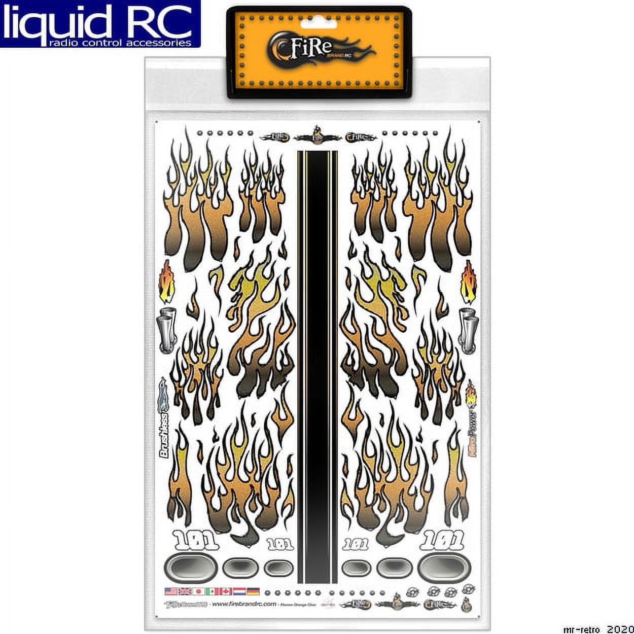 FireBrand RC 1DECCHR337 Flames1 Multi-fit vinyl decal sheet (8.5 x 14 ...