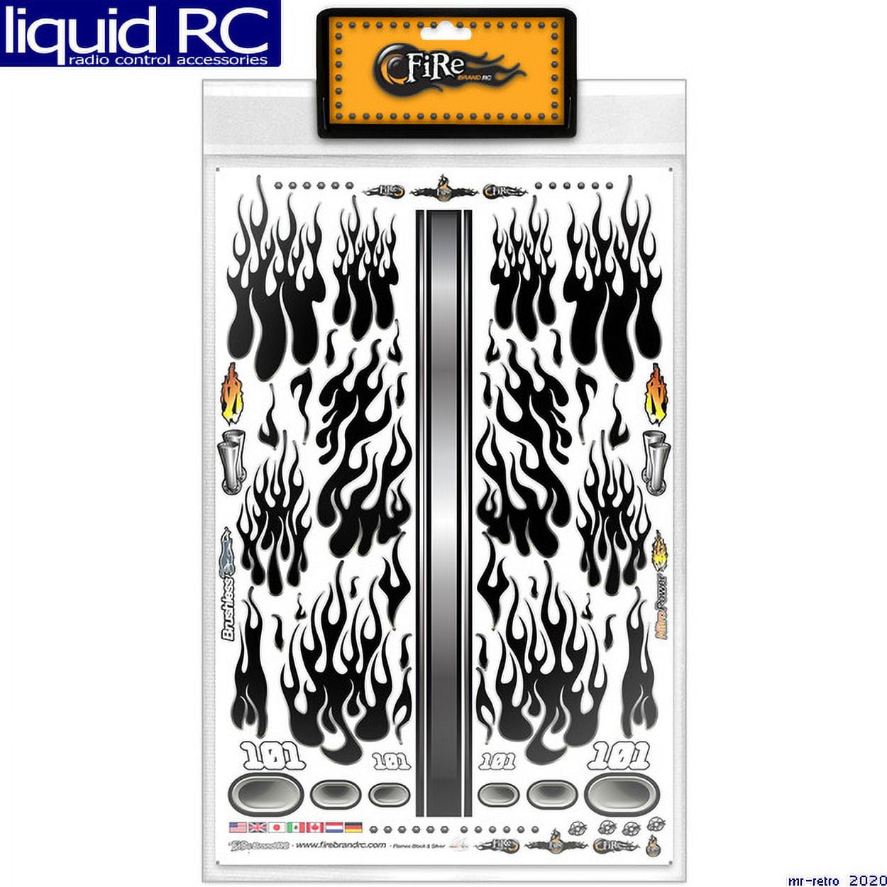 FireBrand RC 69245 Flames Galaxy Black Multi-fit vinyl decal sheet (8.5 ...