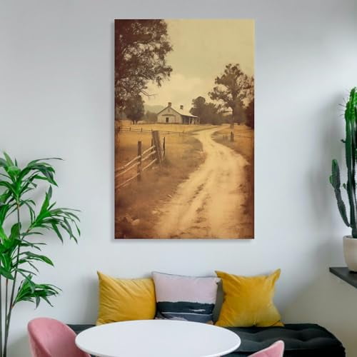 FireDeer Rustic Farmhouse Wall Art Classical French Country Landscape ...