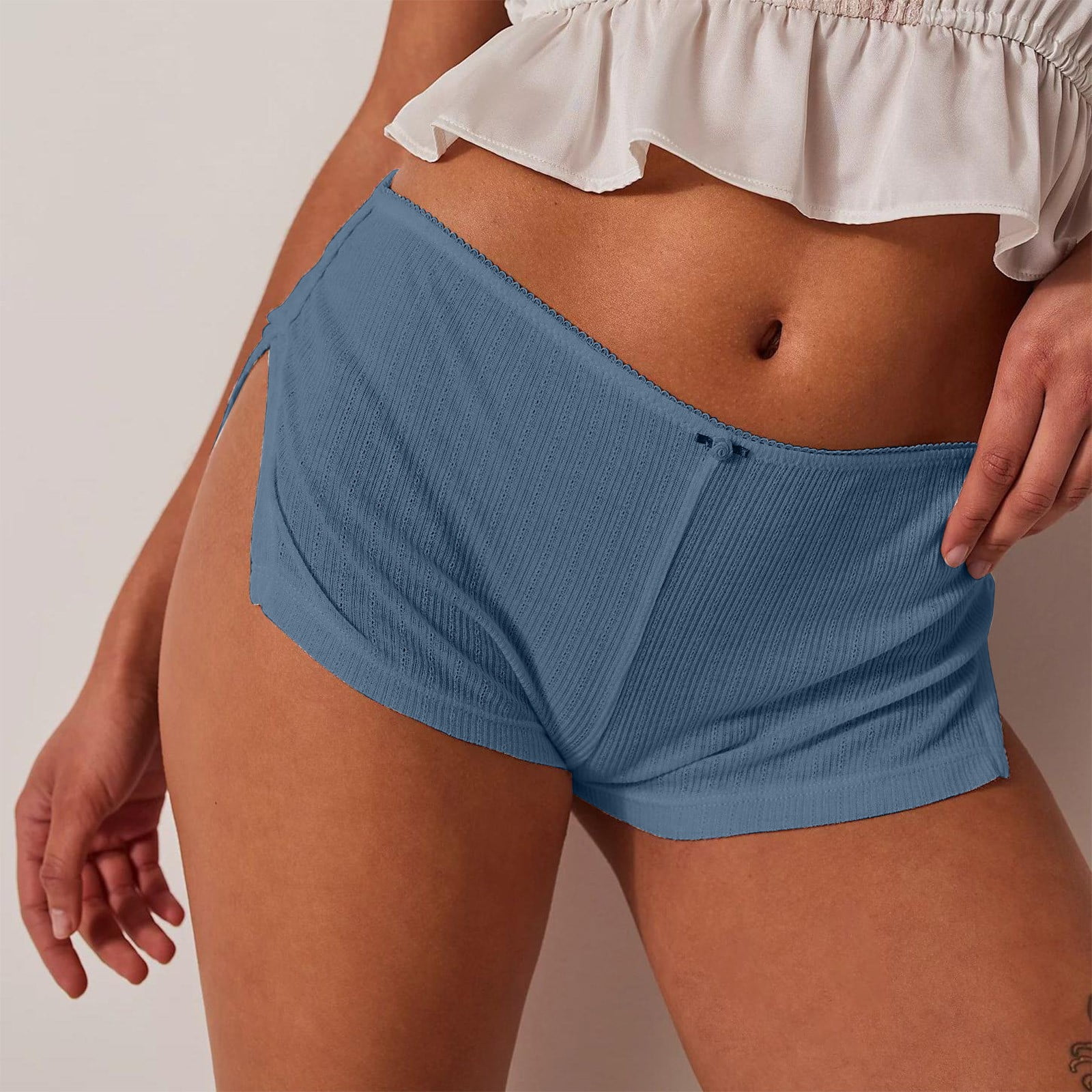 FireFox Sexy Booty Shorts for Women Y2k Low Rise Side Slit Pj Mini Shorts 2025-Sky Blue-S,Sexy ...
