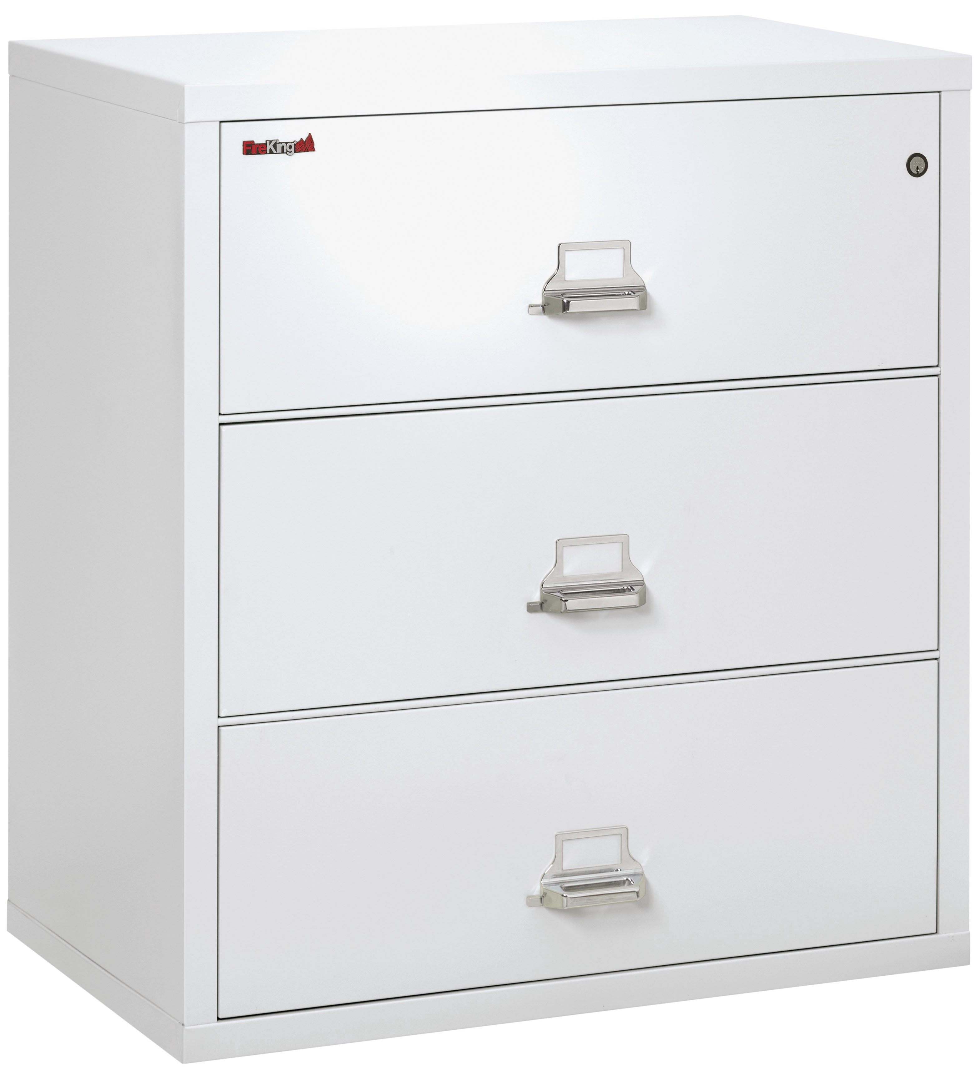 FireKing Arctic White Fire Resistant File Cabinet - 3 Drawer Lateral 38 ...