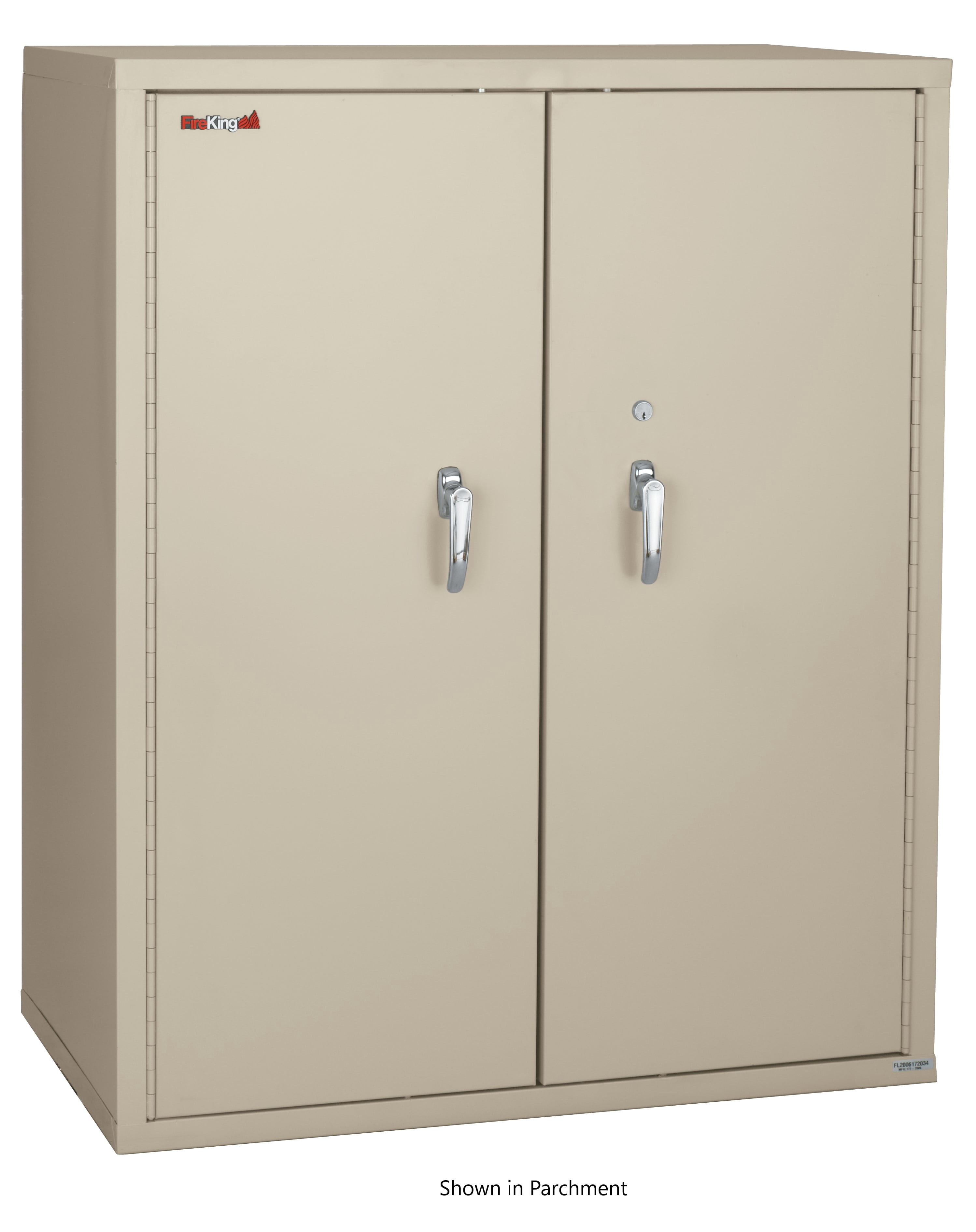 FireKing Black Fire Resistant - Double door storage cabinet with legal ...