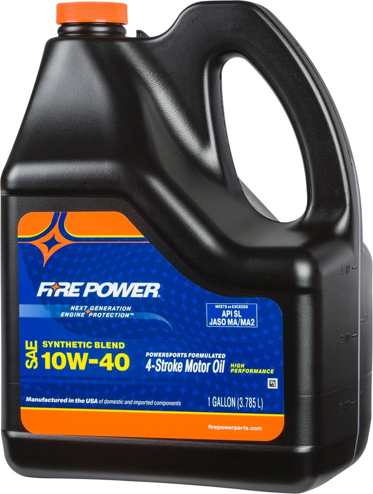 Fire Power ATV UTV Motorcycle Synthetic Blend Motor Oil 10W40 Gallon ...