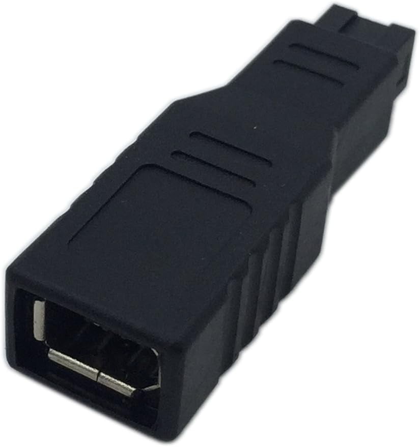 FireWire IEEE 1394 Type A 400 6 Pin Female to 1394 Type B 800 9 Pin Male Data Transfer Adapter ...