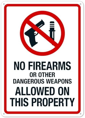 No Or Other Dangerous Allowed On This Property Sign Property Facility ...