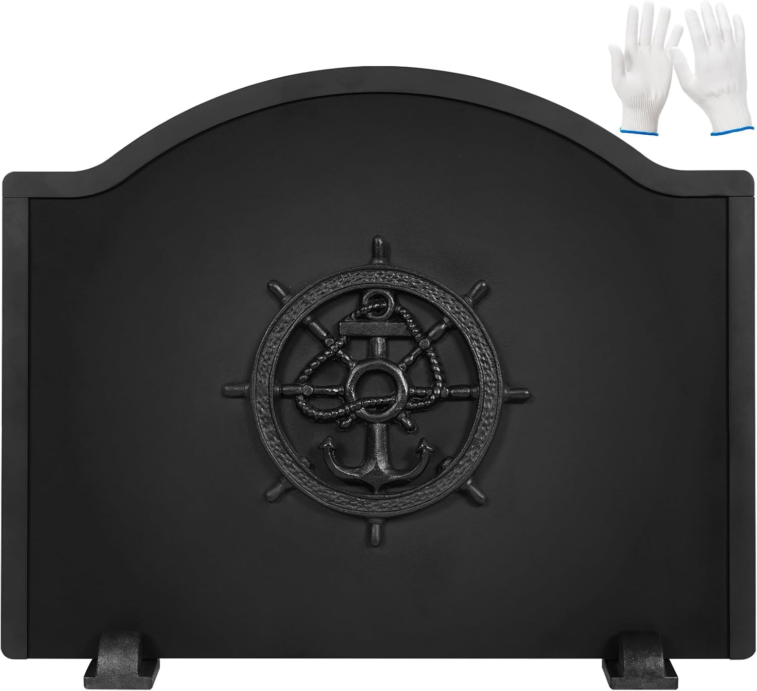 Firebacks for Fireplace - Iron Fire Place Back Plates with Feet, 23in ...