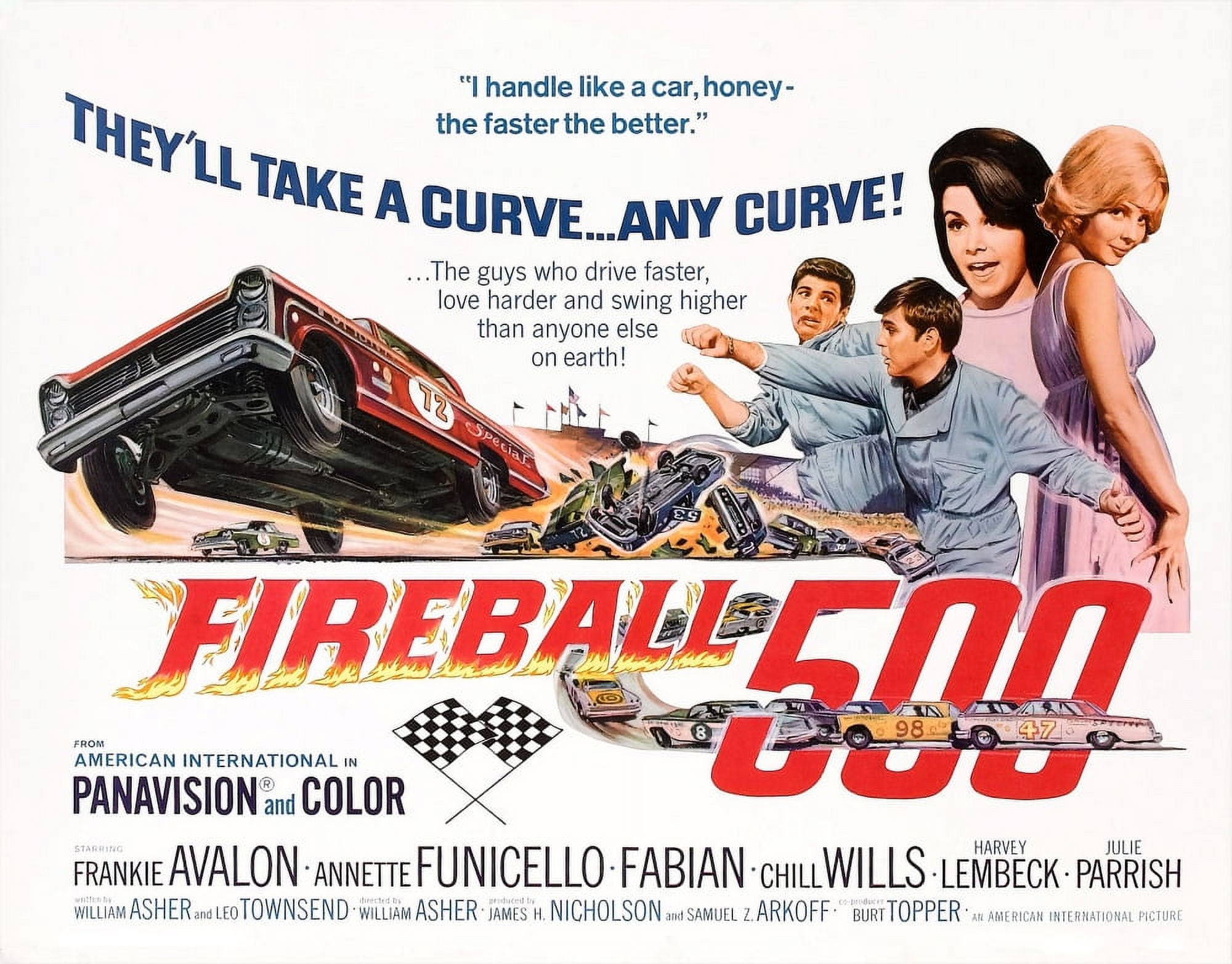 Fireball 500 Rear From Left: Frankie Avalon Annette Funicello Julie ...