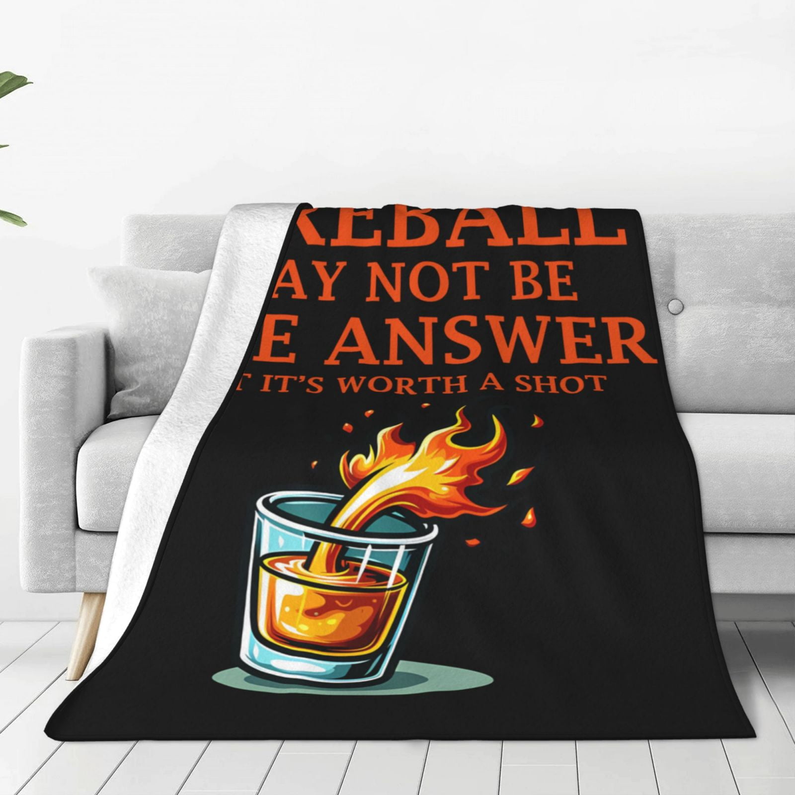 Fireball Cinnamon Whisky Super Soft Throw Blanket Flannel Lightweight ...