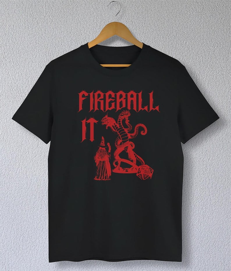 Fireball D&D Fan Shirt DnD Inspired Stranger Graphic Tee Dungeon Master ...