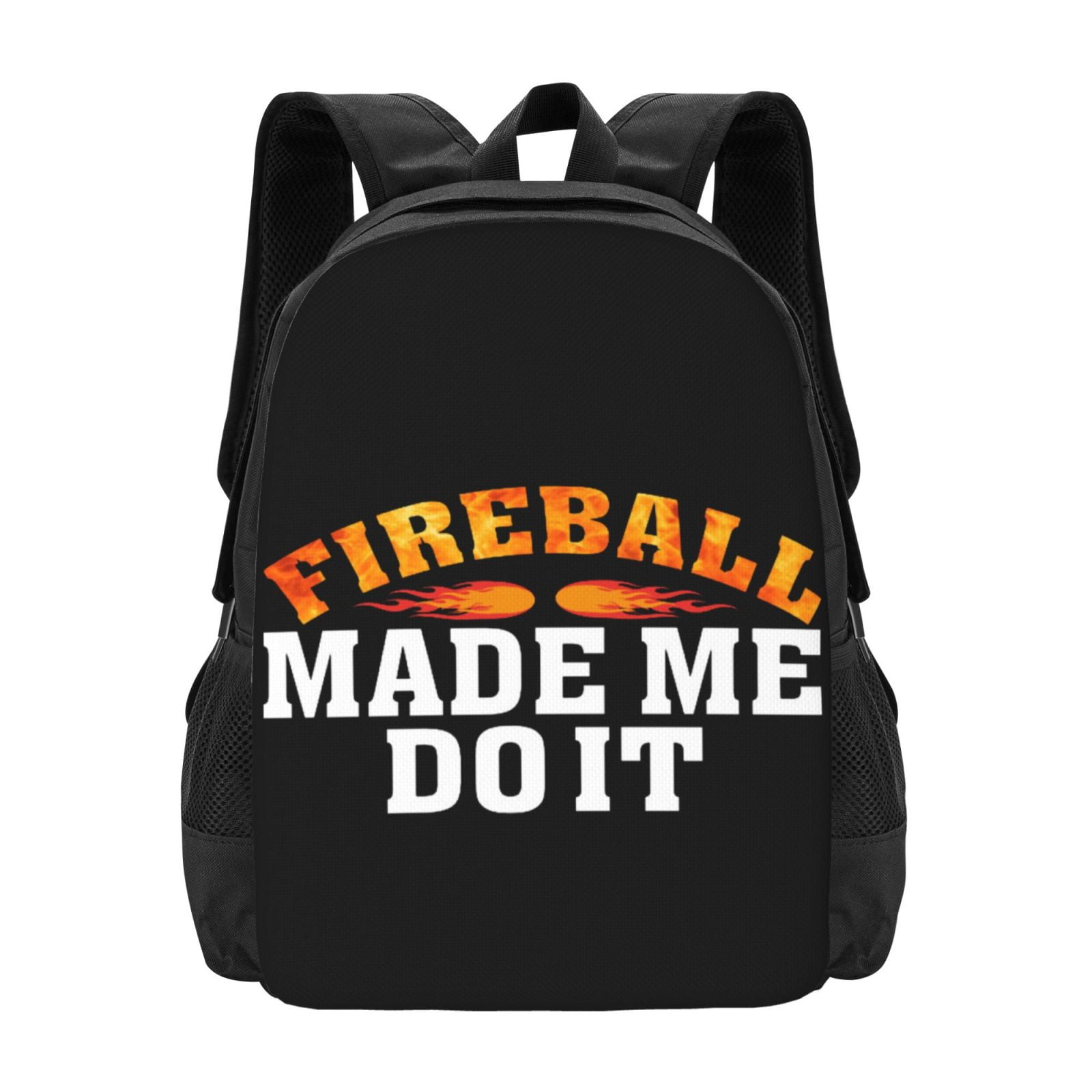 Fireball Made Me Do It Black Backpack for Women Men Laptop Backpack ...