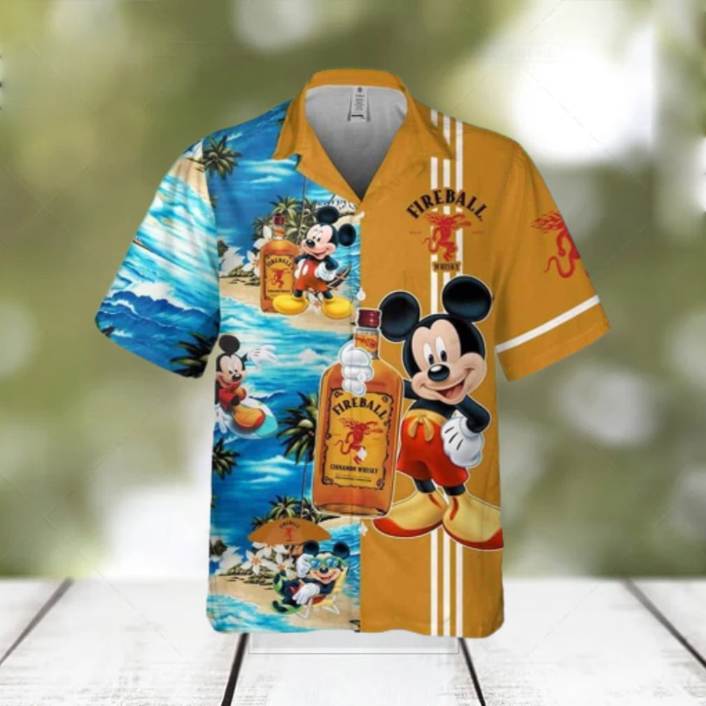 Fireball Mickey Mouse Hawaiian Shirt Summer Gift For Friends - Walmart.com