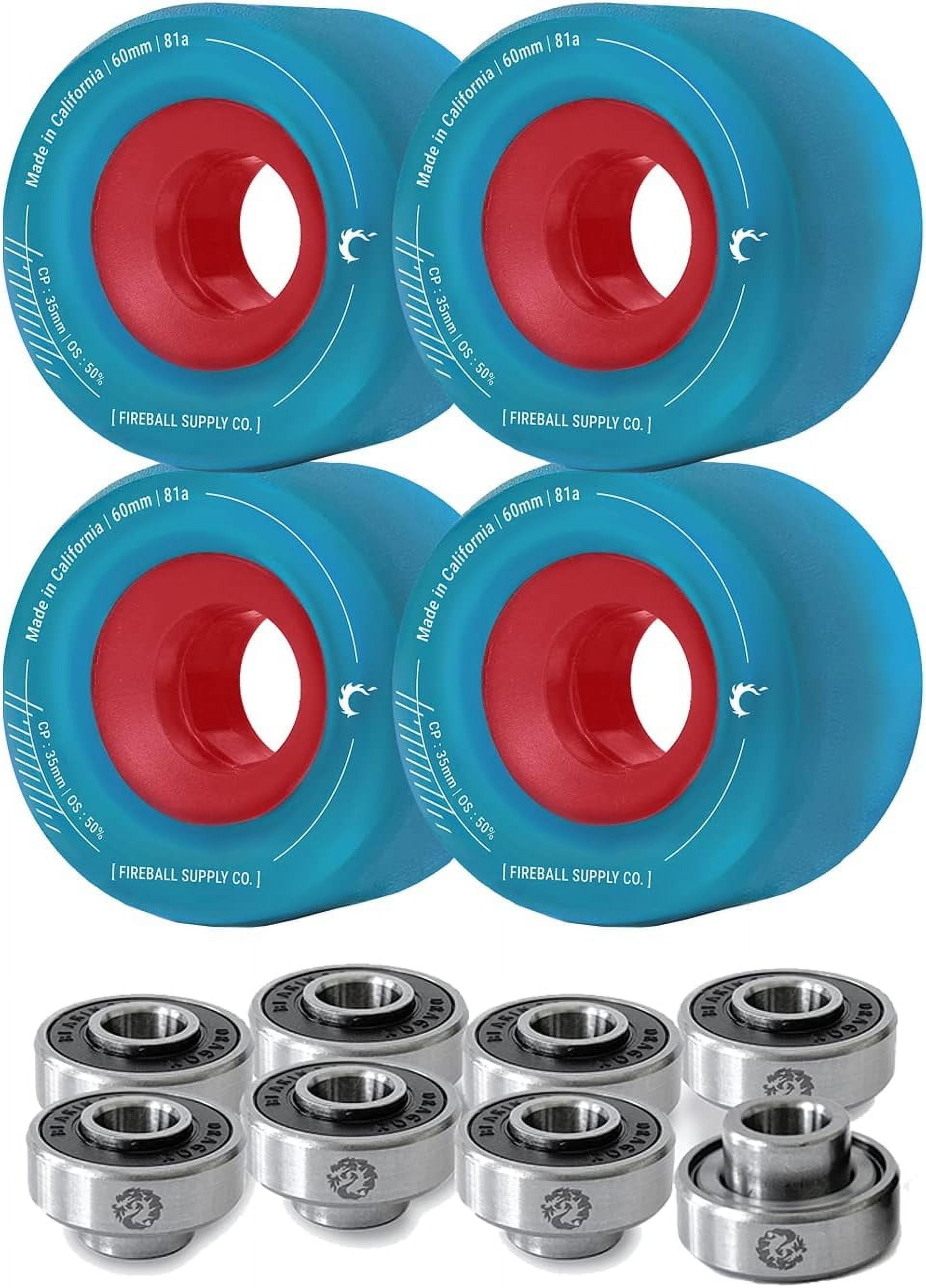 Fireball Tinder Skateboard Wheels and Bearings Set - 60mm 65mm & 70mm ...