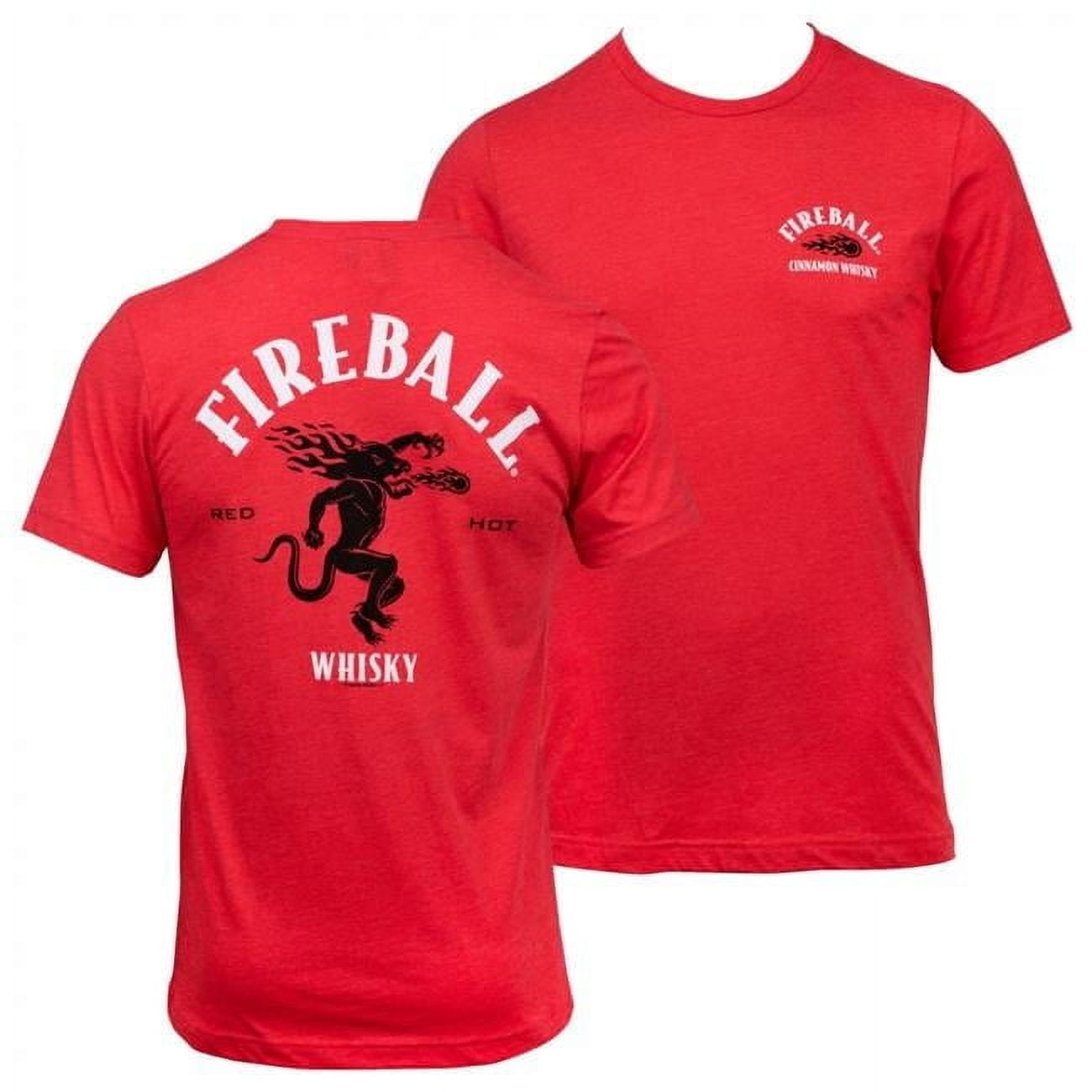 Fireball Whiskey Fireball Whiskey Hot Logo Front & Back Print T-Shirt, Red - Large - Walmart.com