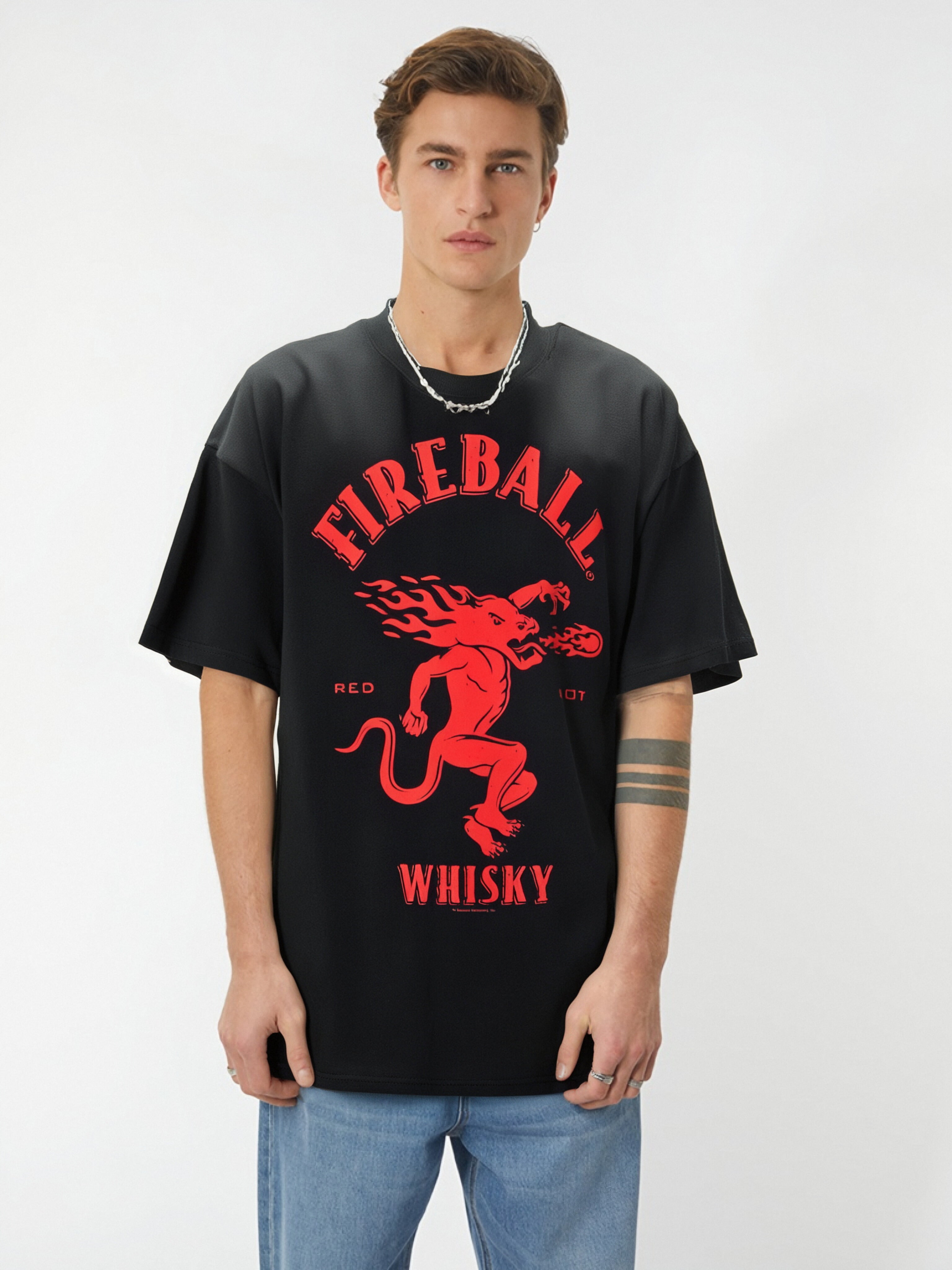 Fireball Whisky Red Hot Dragon Artistic T-shirt With Fancy Print ...
