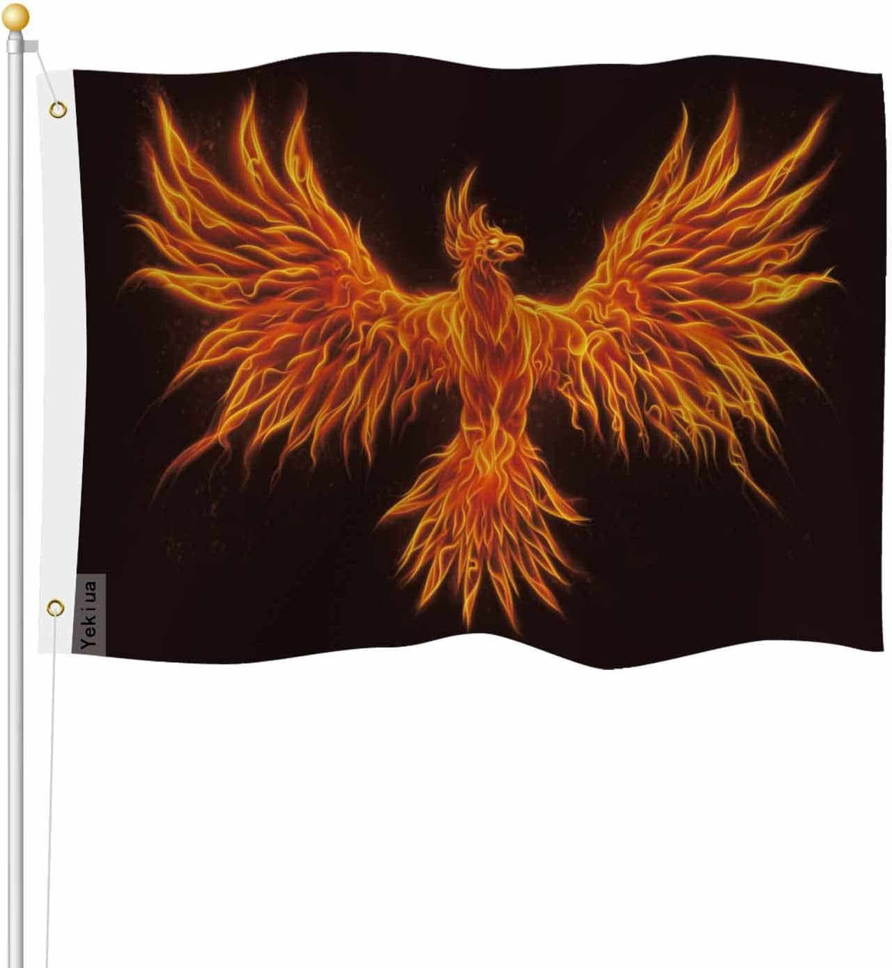 Firebird Flag Outdoor Fantasy Phoenix Fire Burning Rising Premium ...