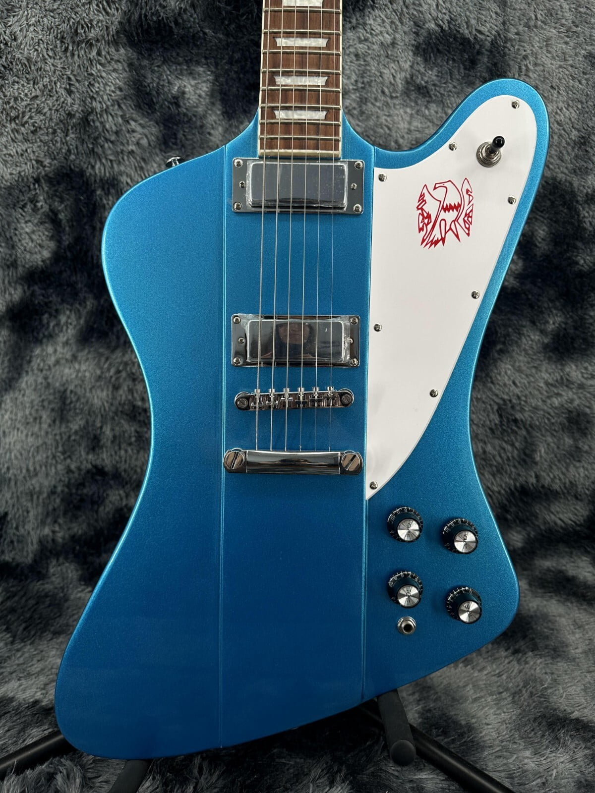 Firebird blue electric guitar black fretboard SS pickups mahogany body ...
