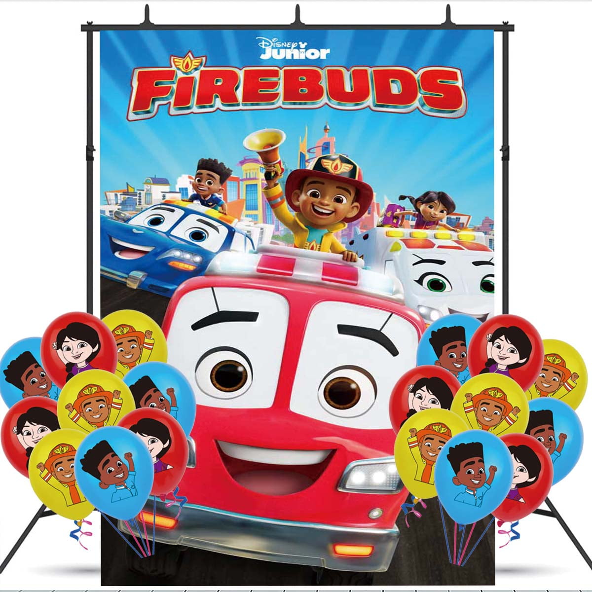 Firebuds Backdrop Balloons Banner Party Decorations Taspestry Wall ...