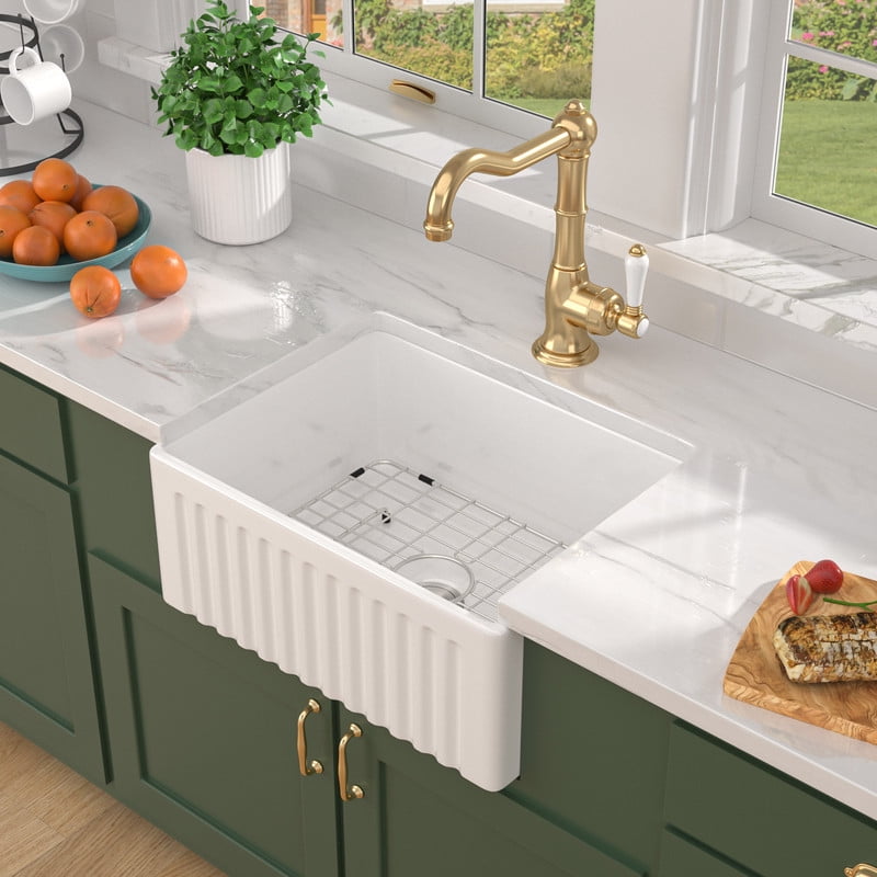 Fireclay Farmhouse Sink 24 Inch White Farmhouse Kitchen Sink Fireclay ...
