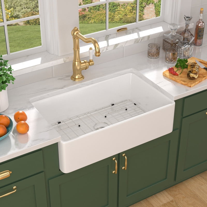 Fireclay Farmhouse Sink 33 Inch White Farmhouse Kitchen Sink Fireclay ...