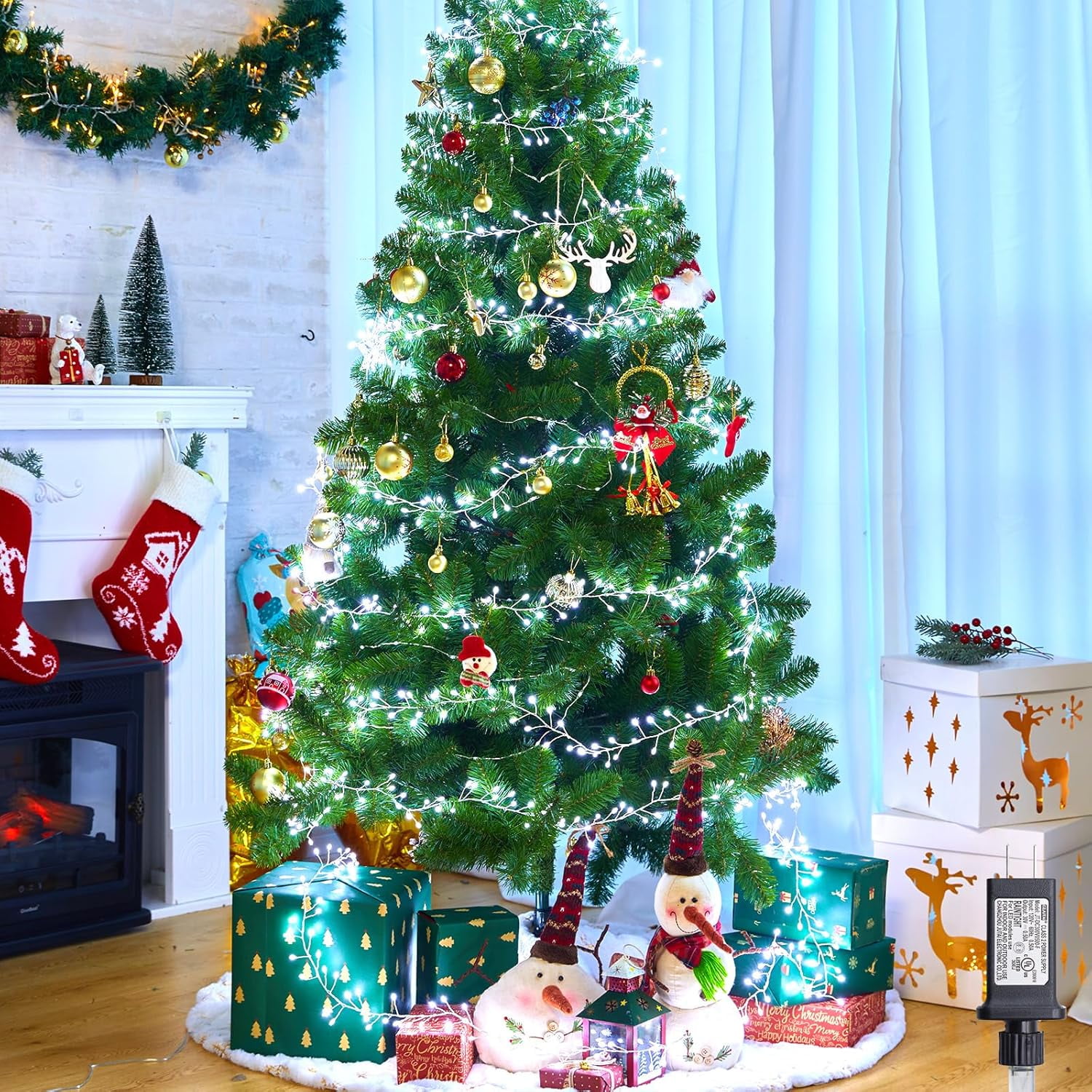 Firecracker Fairy Lights Plug in, 50Feet 1000 LEDs Cluster String ...