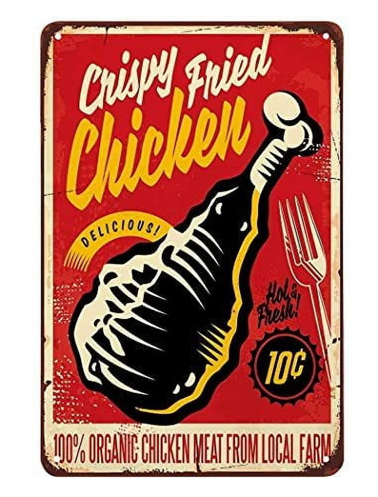 Fired Crispy Chicken Delicious Wall Poster Tin Sign Vintage BBQ ...